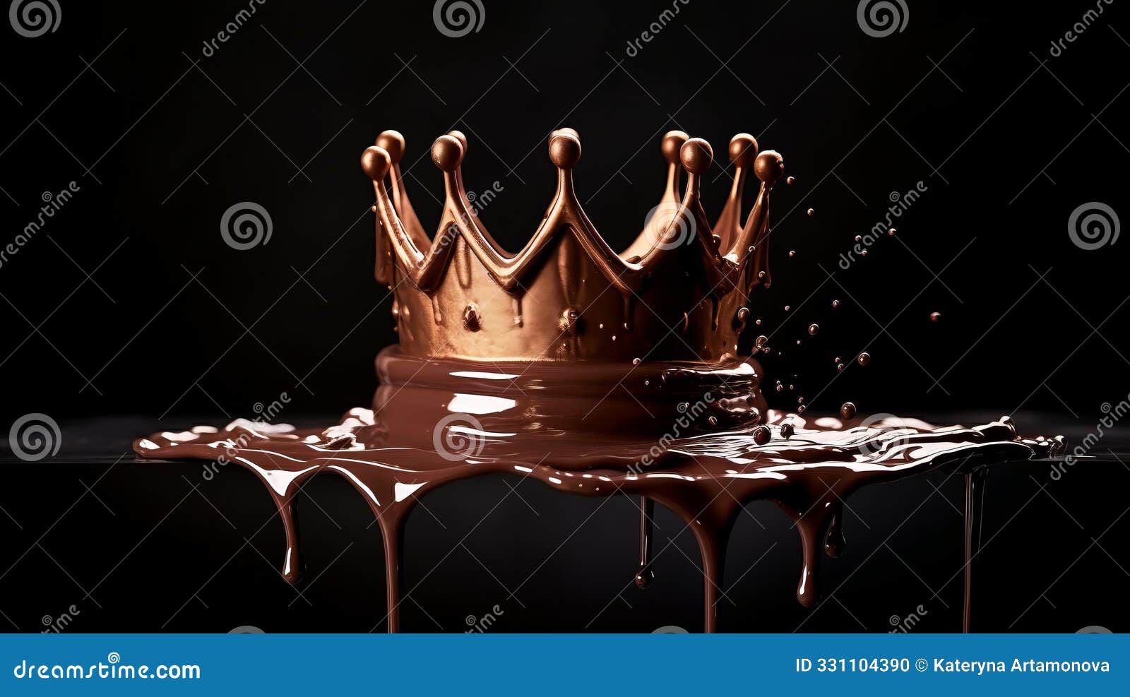 Medieval Crown in Chocolate on a Dark Background. Generative AI. Stock ...