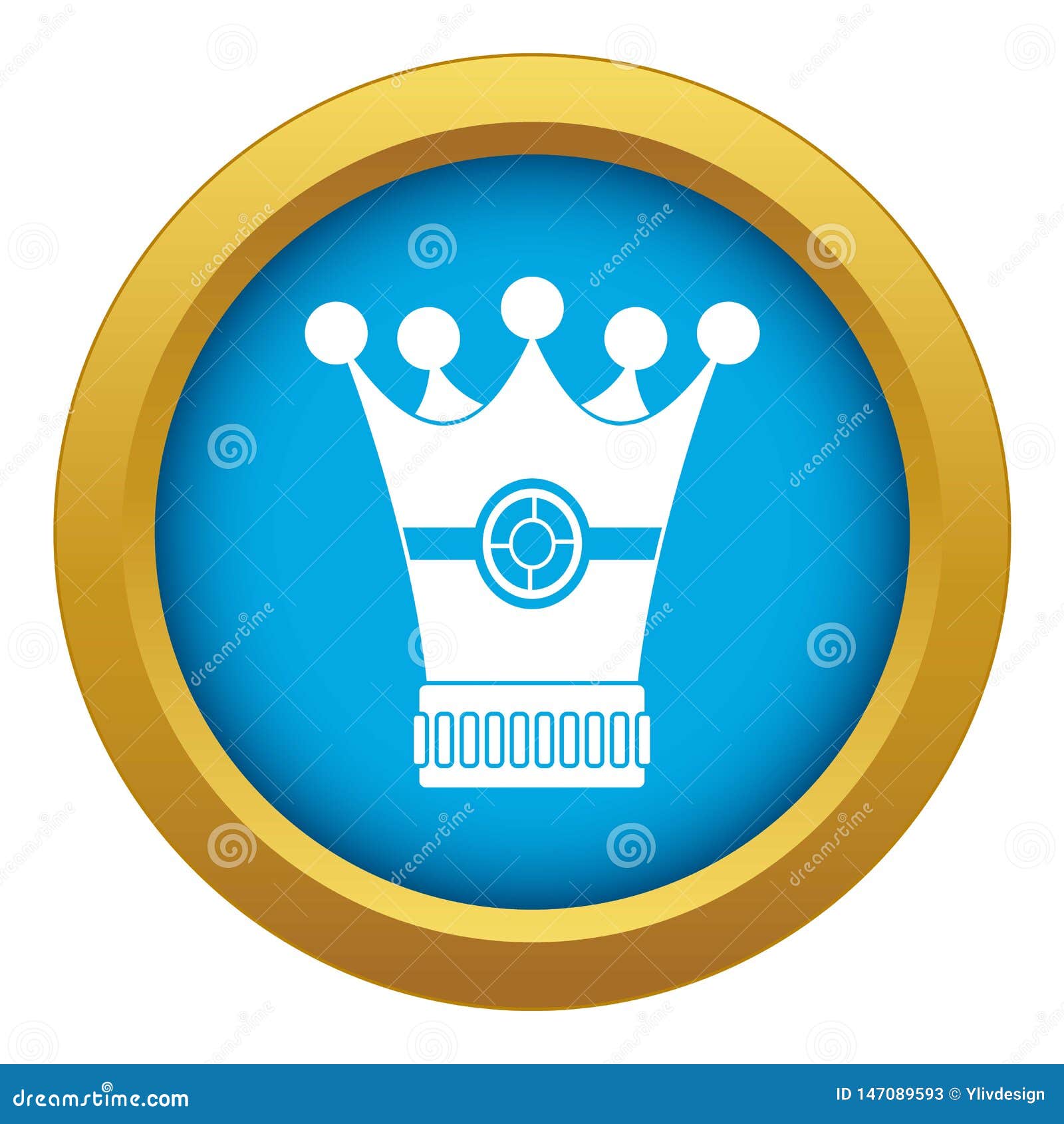 Medieval Crown Icon Blue Vector Isolated Stock Vector Illustration Of
