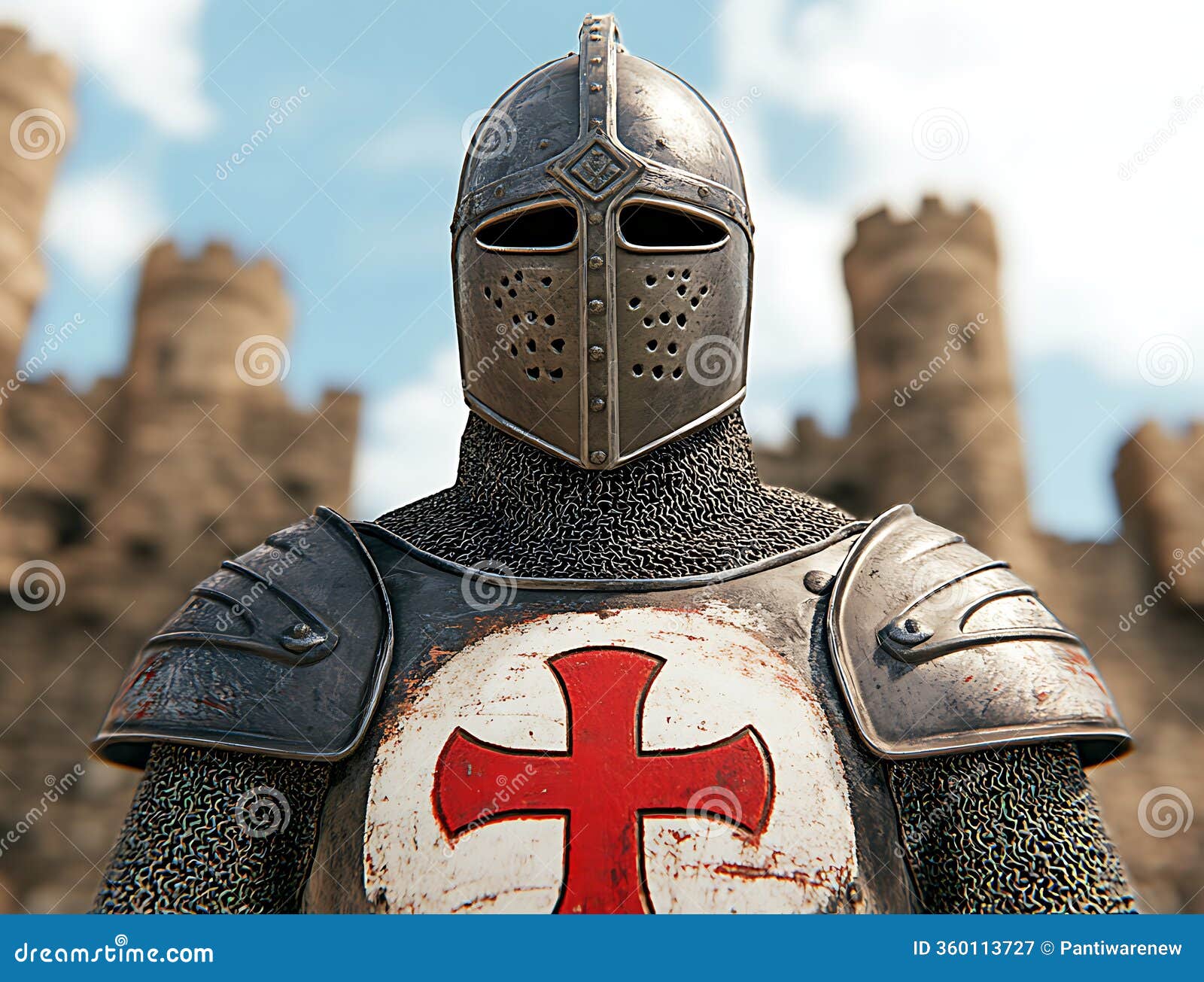 Old Medieval Crusader Shield And Two Crossed Swords Isolated 3d ...