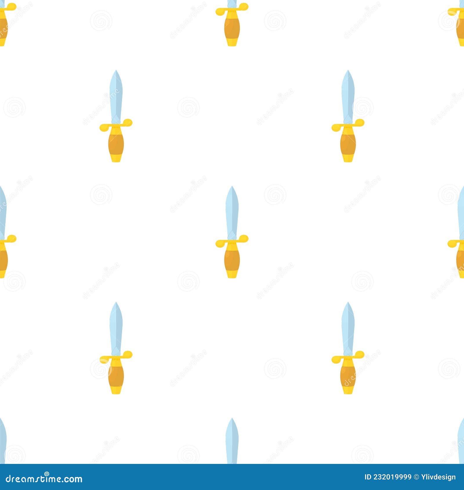 Medieval Dagger Pattern Seamless Vector Stock Illustration ...