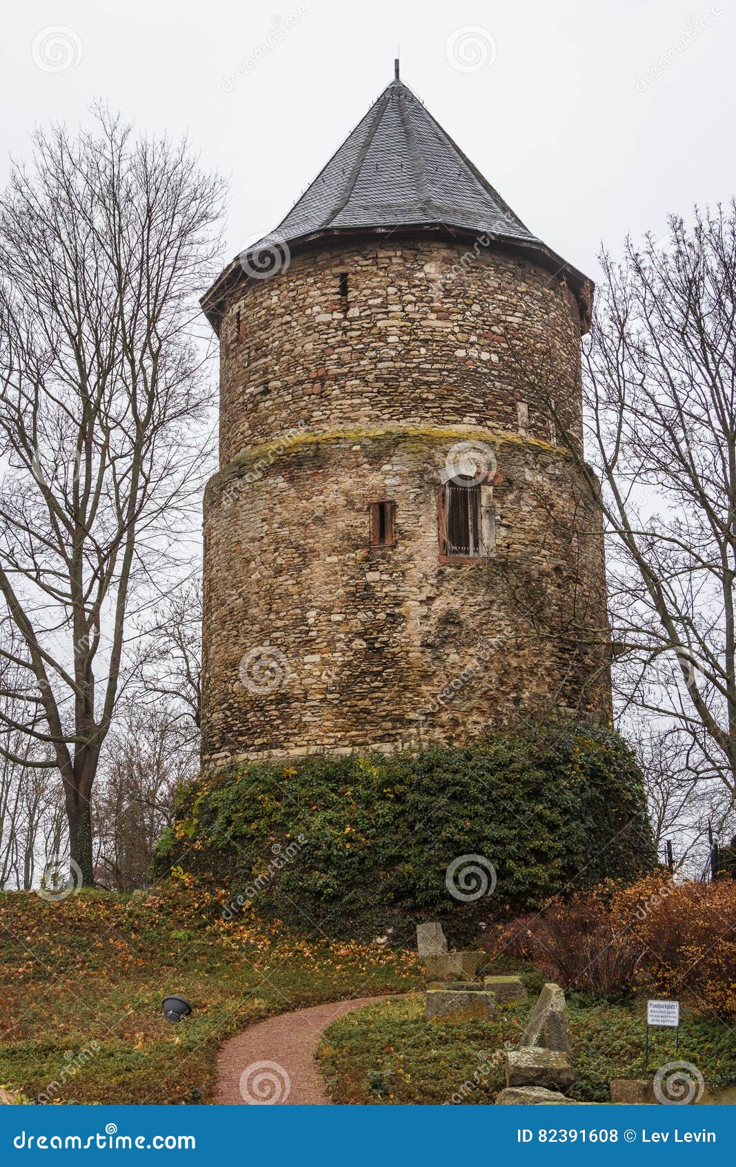 Medieval Defence Tower in Mainz Stock Photo - Image of architecture ...