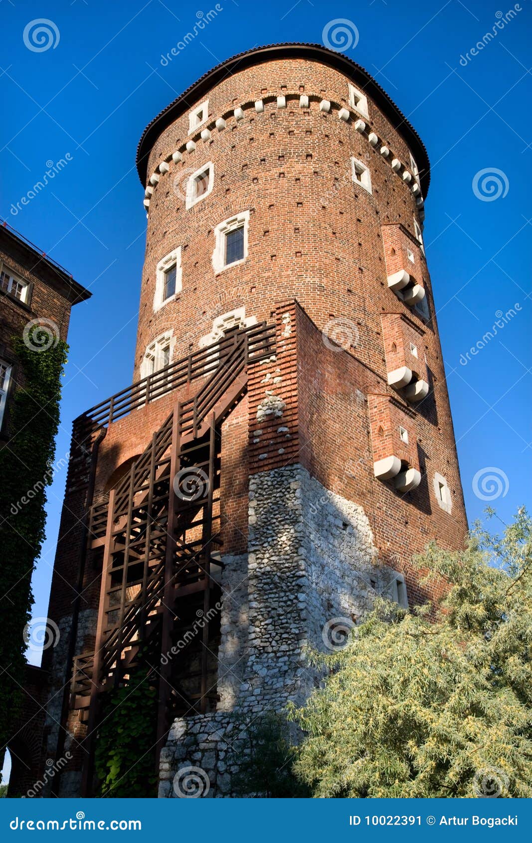 Medieval Defence Tower in Wawel Royal Castle Stock Image - Image of ...