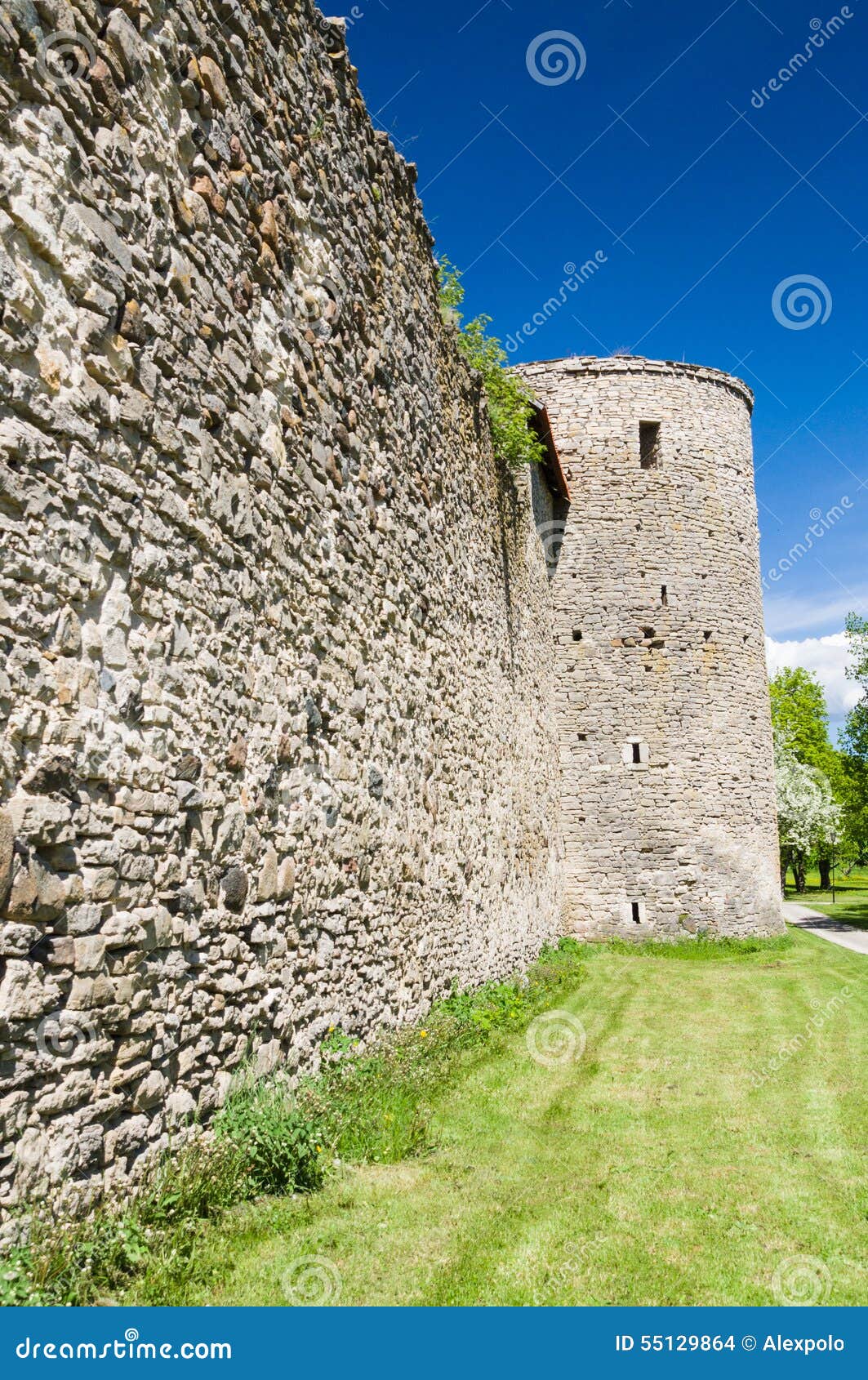 Medieval Defensive Tower and Wall Stock Photo - Image of locations ...