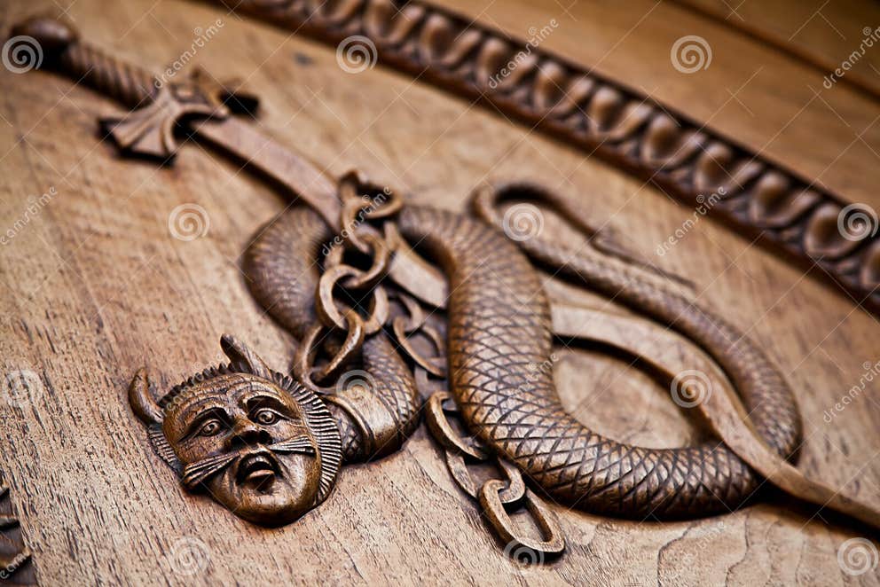 Medieval Demon - 11th Century Stock Photo - Image of dragon, snake ...