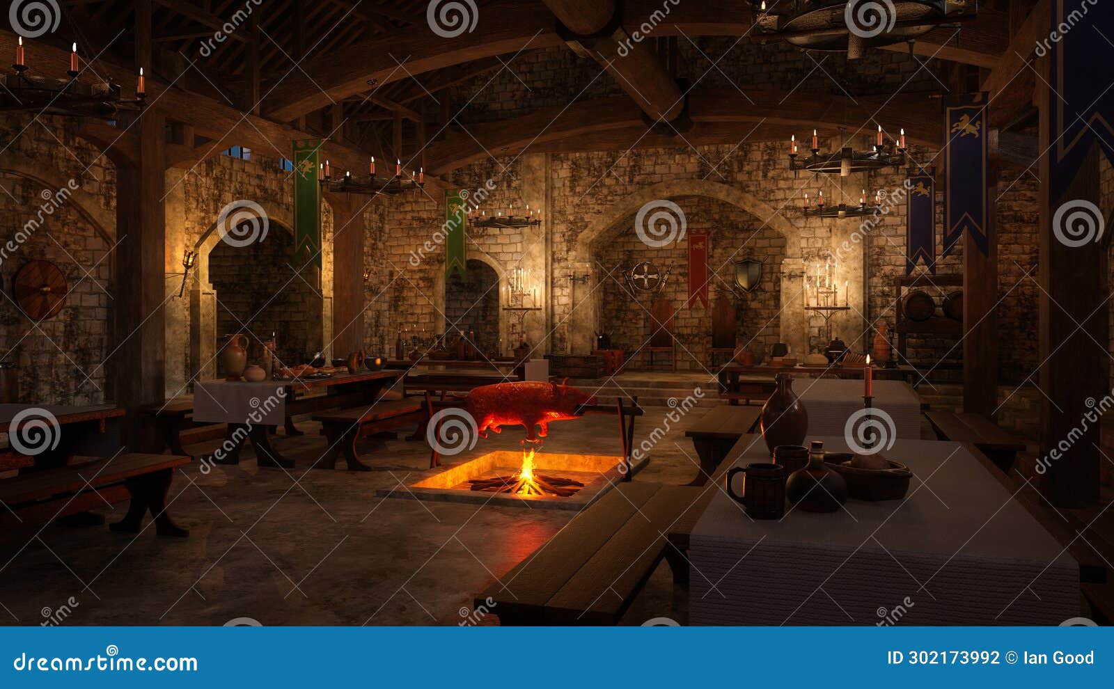 Viking Roasting Meat Coloring Page For Kids Cartoon Vector ...