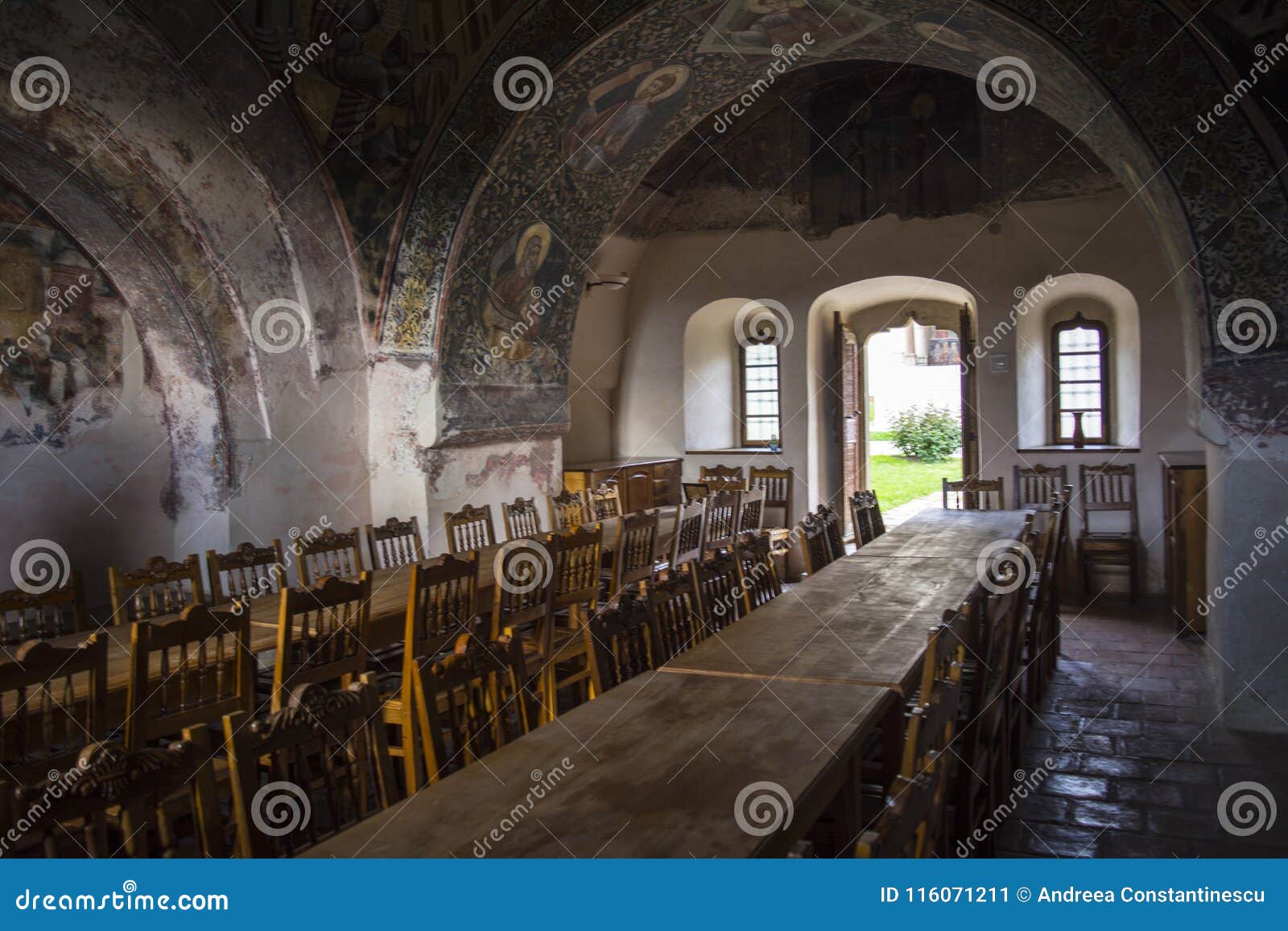 Medieval dining table stock image. Image of catholic - 116071211
