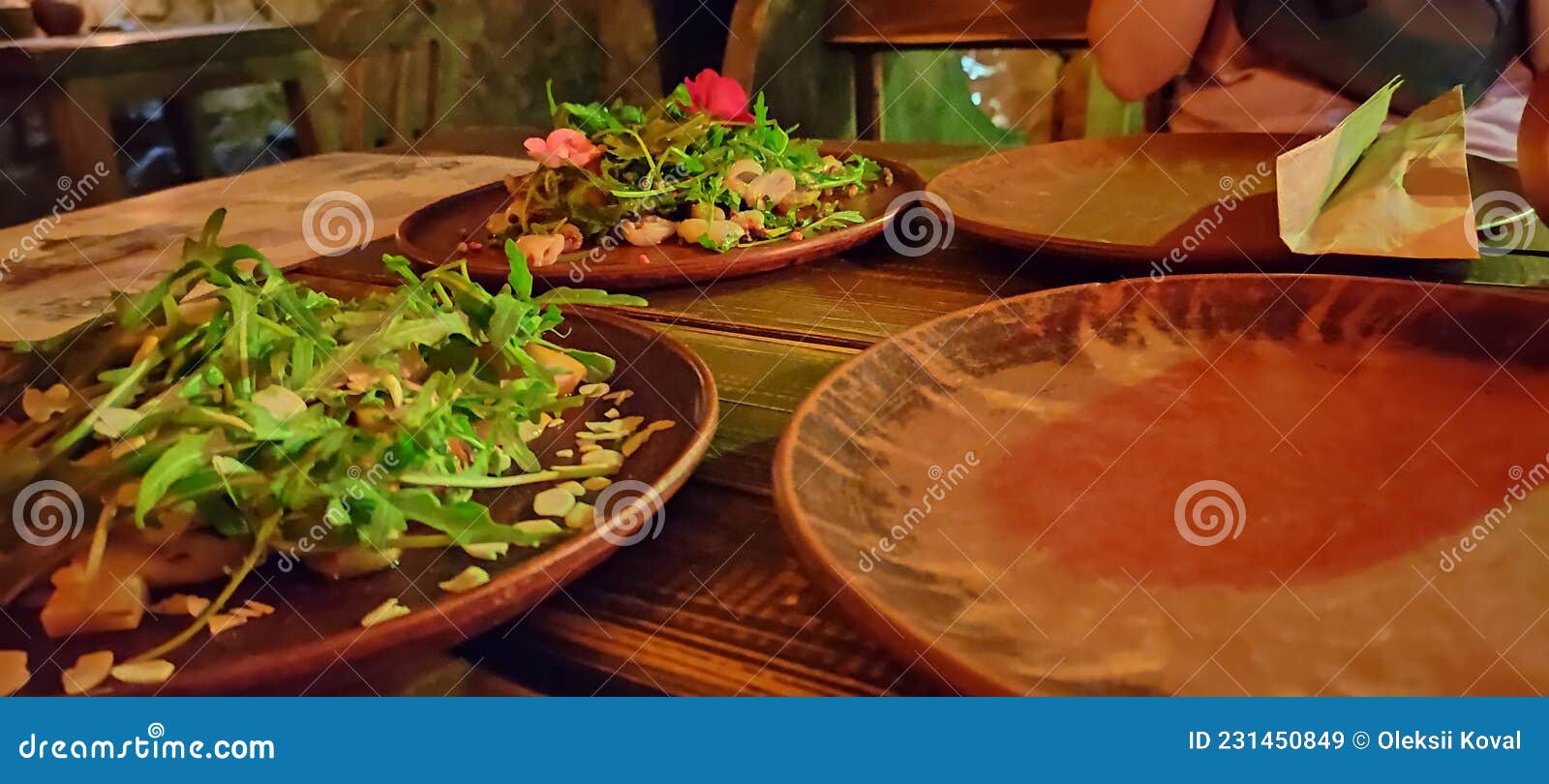 Medieval dishes on plates stock image. Image of produce - 231450849
