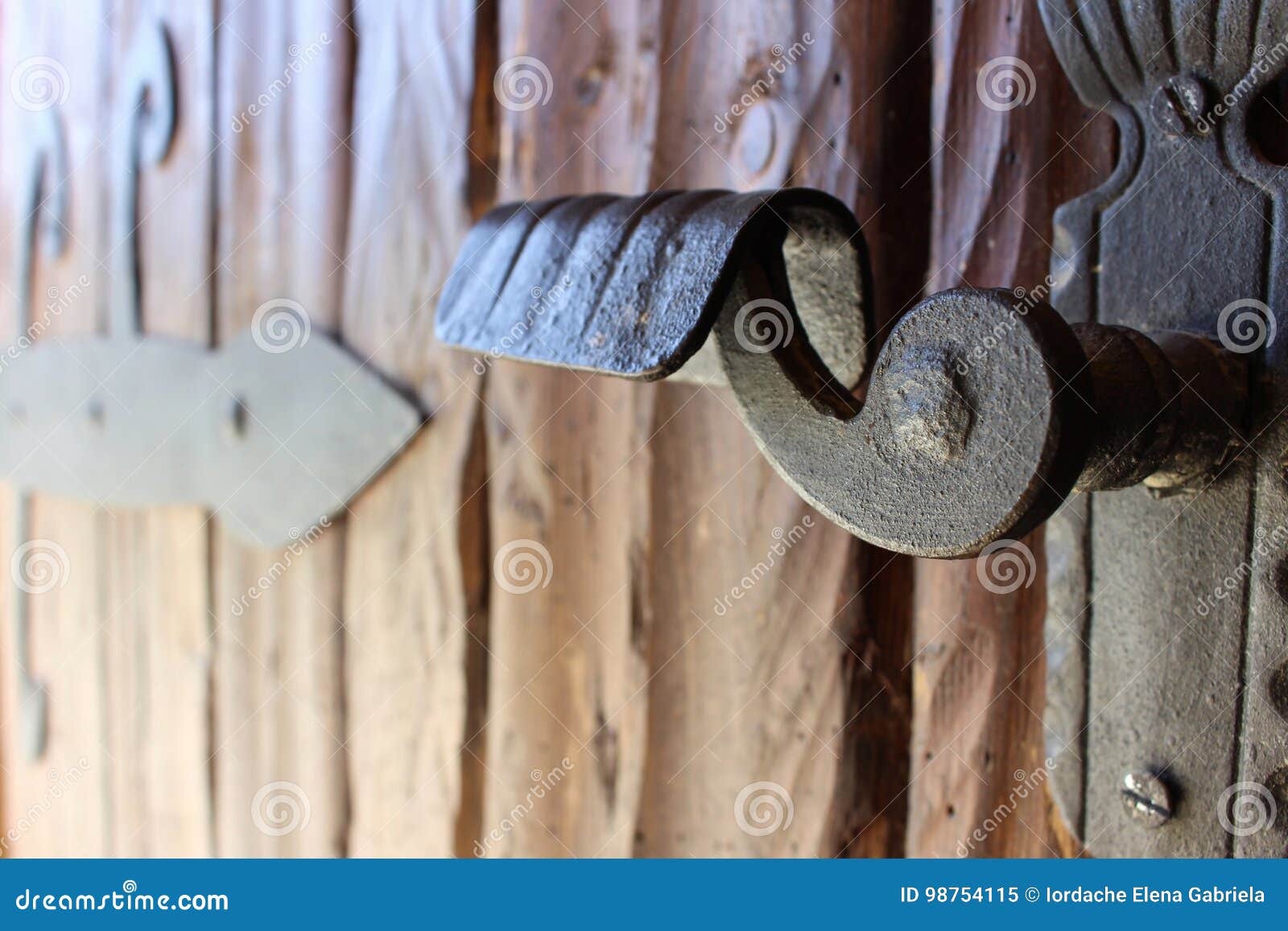 Medieval door iron handle stock image. Image of exterior - 98754115