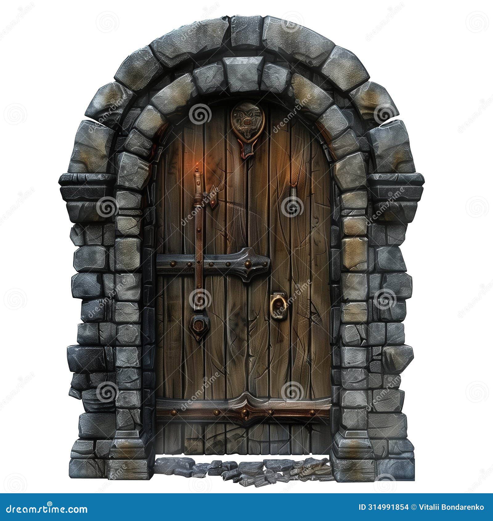 Medieval Door Isolated on Transparent Background. Stock Photo ...