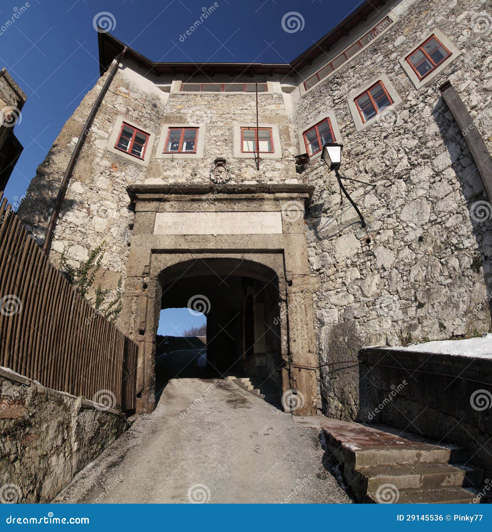 Medieval Doorway stock photo. Image of snow, austria - 29145536