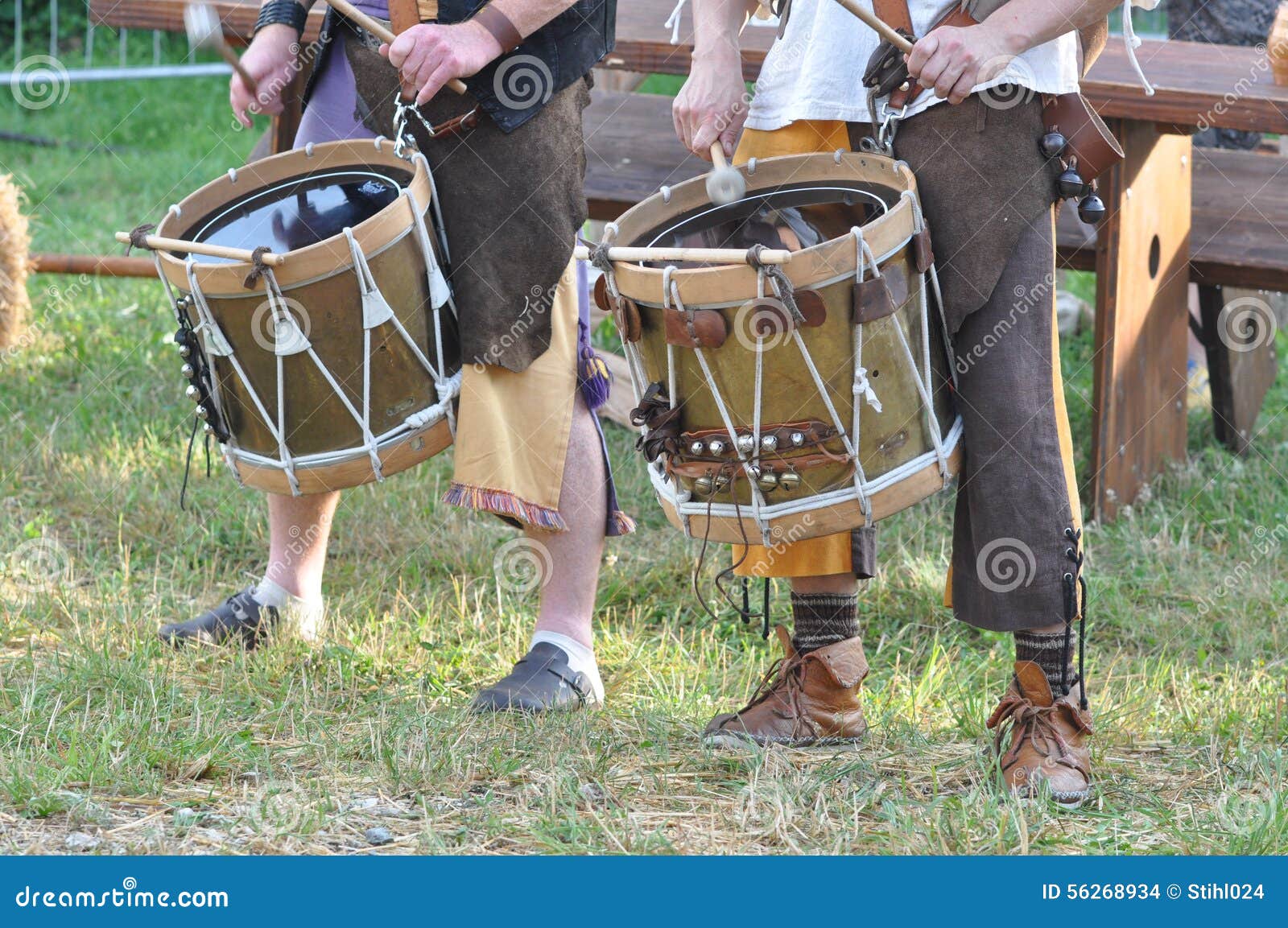 Medieval drummers stock photo. Image of music, middle - 56268934