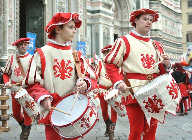 Medieval Drummers in a Reenactment in Italy Editorial Stock Photo ...