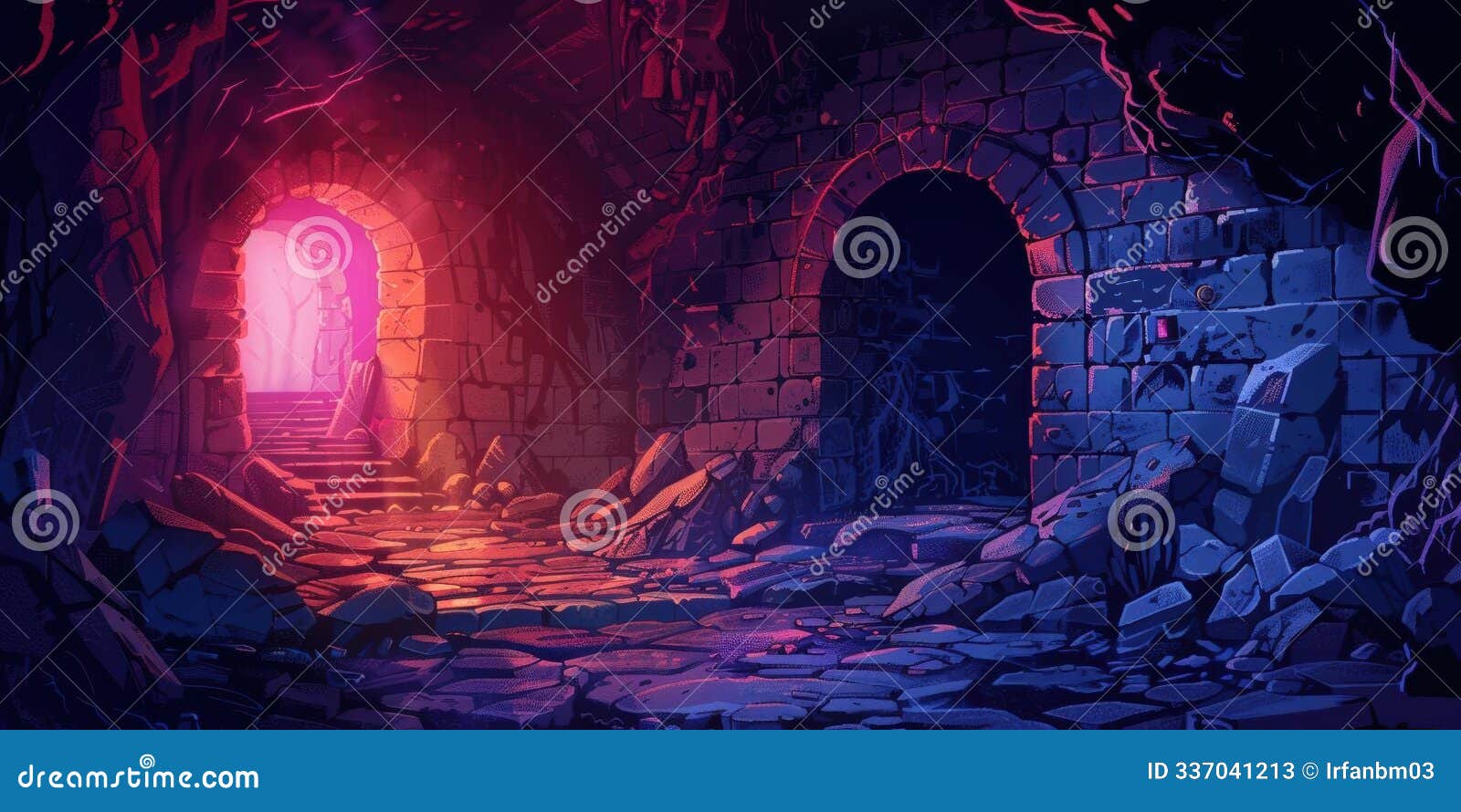 Medieval Dungeon Background. Mysterious and Eerie Dungeon Setting Stock ...