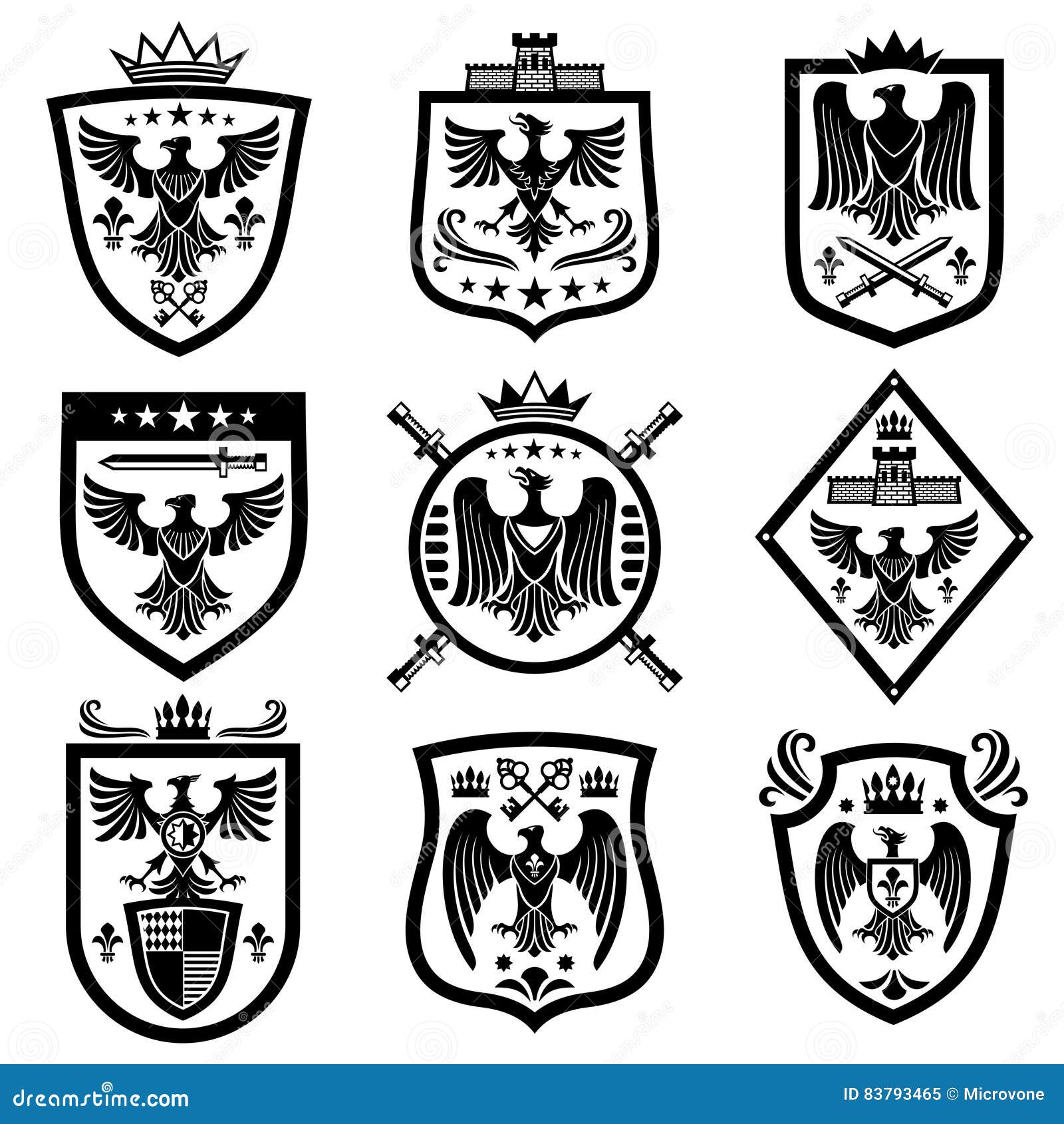 Eagle Heraldry Coat Of Arms Cartoon Vector | CartoonDealer.com #65068647