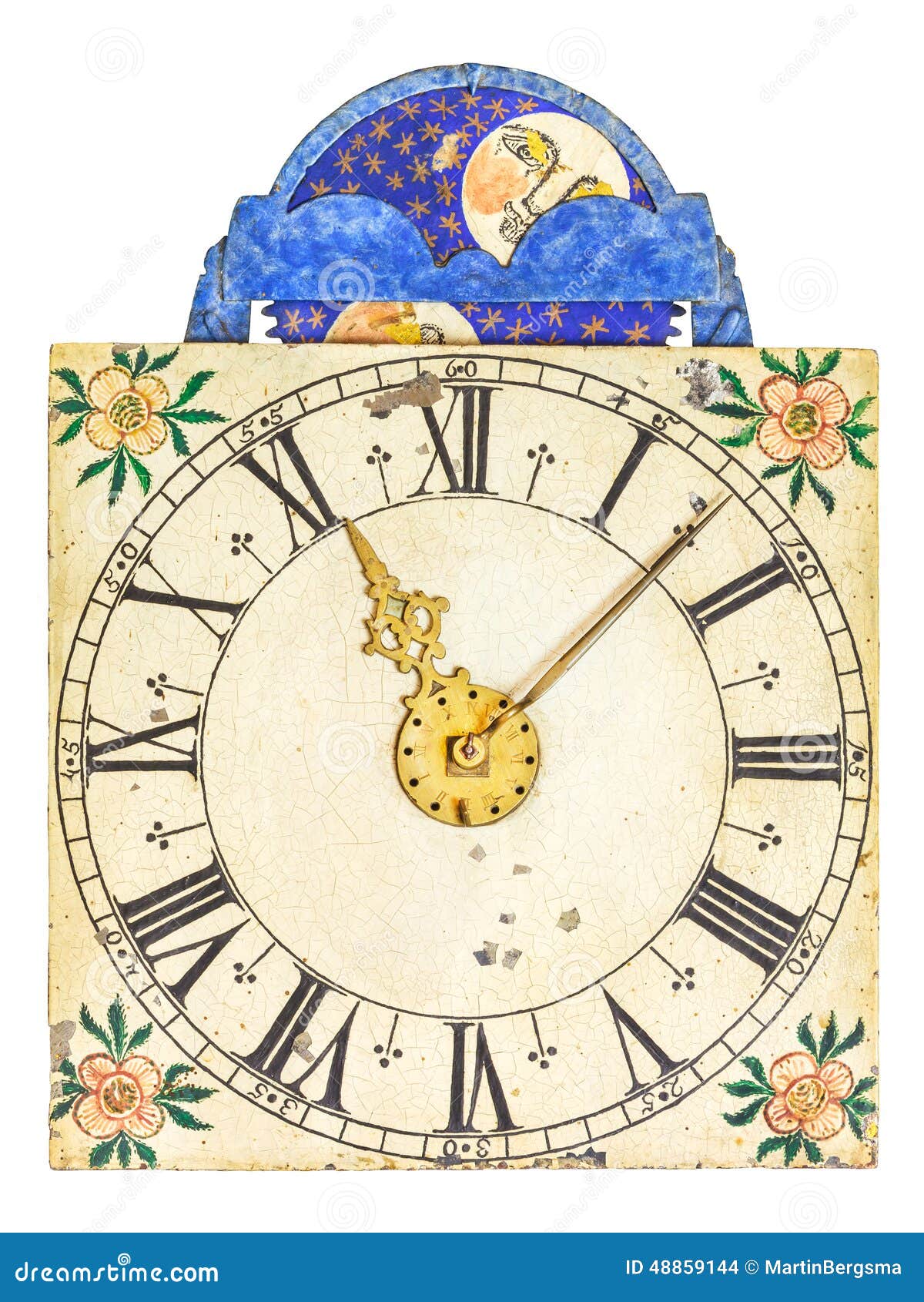 Medieval Enamel Clock Face With Moon Rotation Royalty-Free Stock Image ...