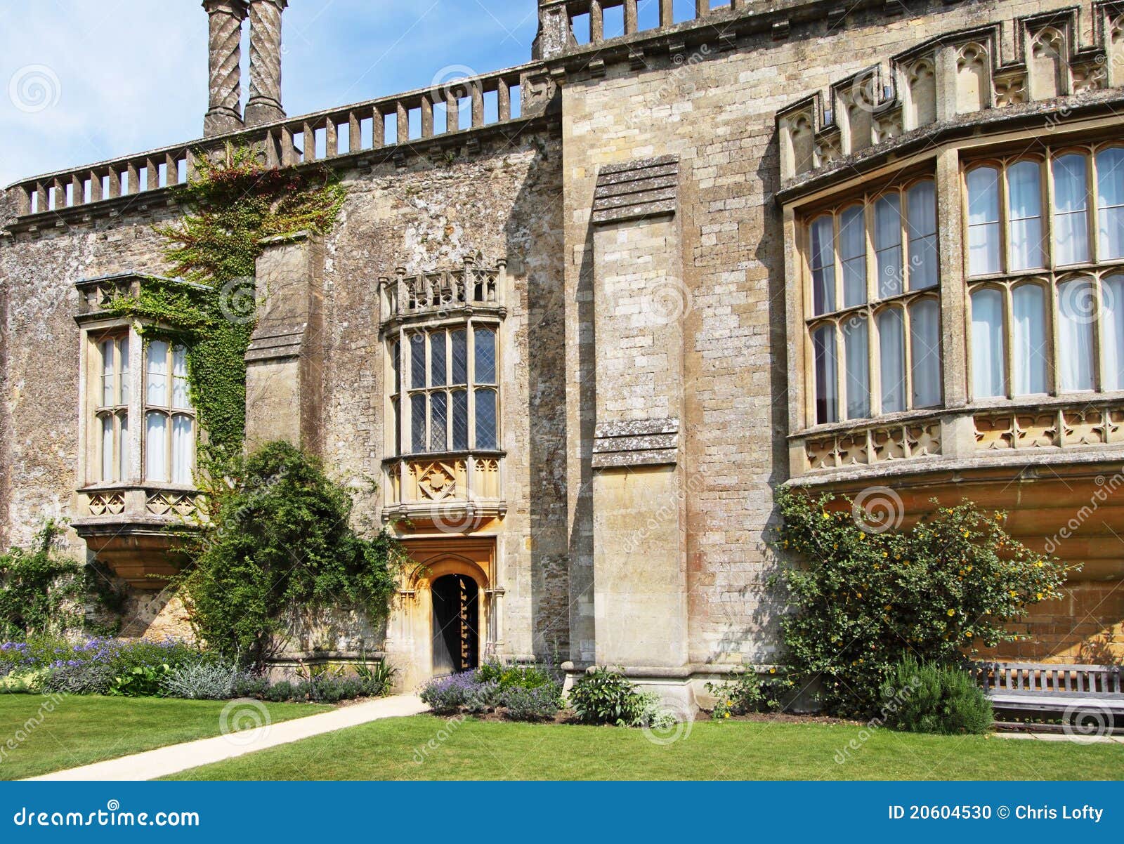 Medieval English Abbey Viewed from the Garden Stock Photo - Image of ...
