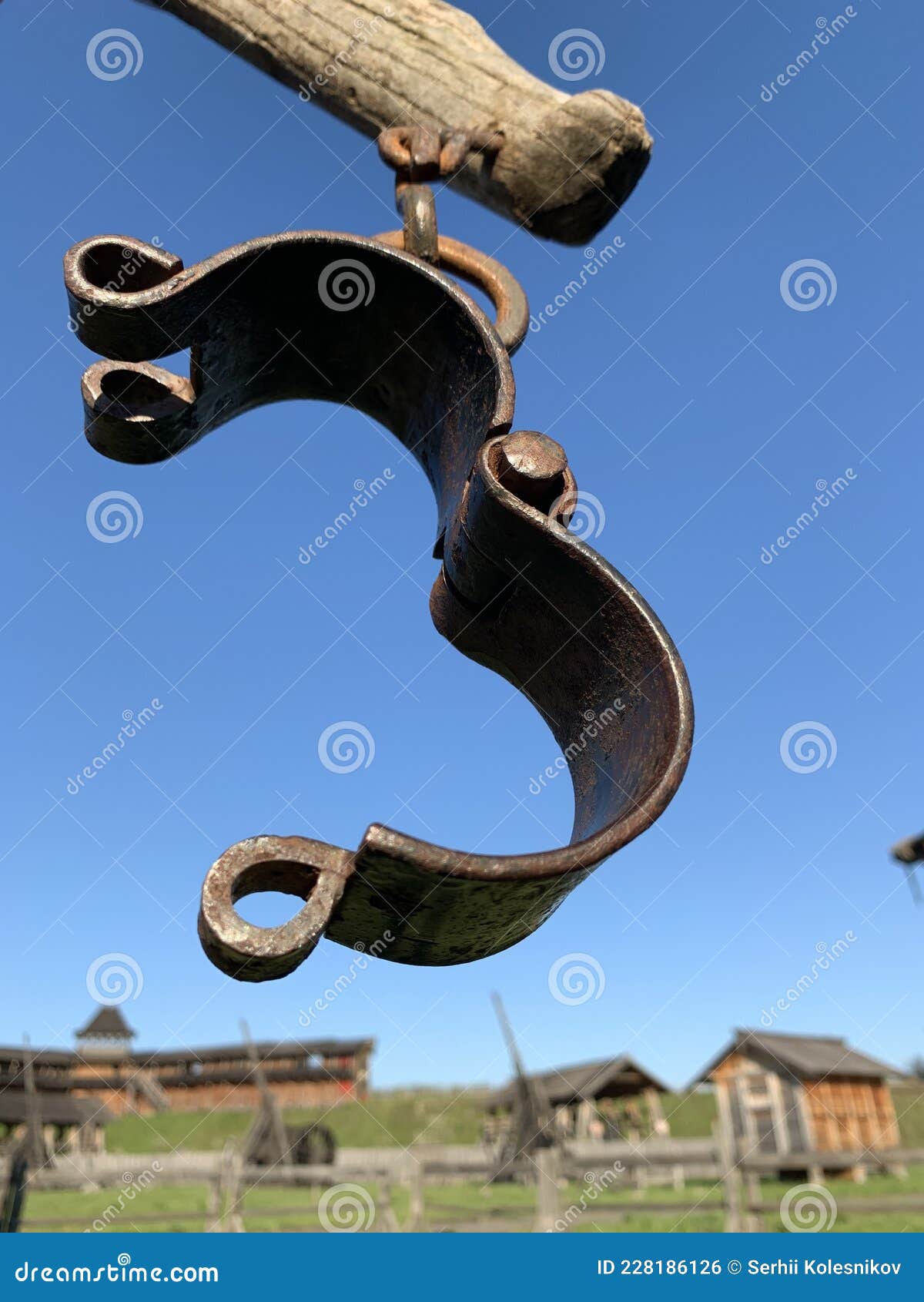 Medieval Execution Weapon. Chain with Shackles for Torture. Ancient ...