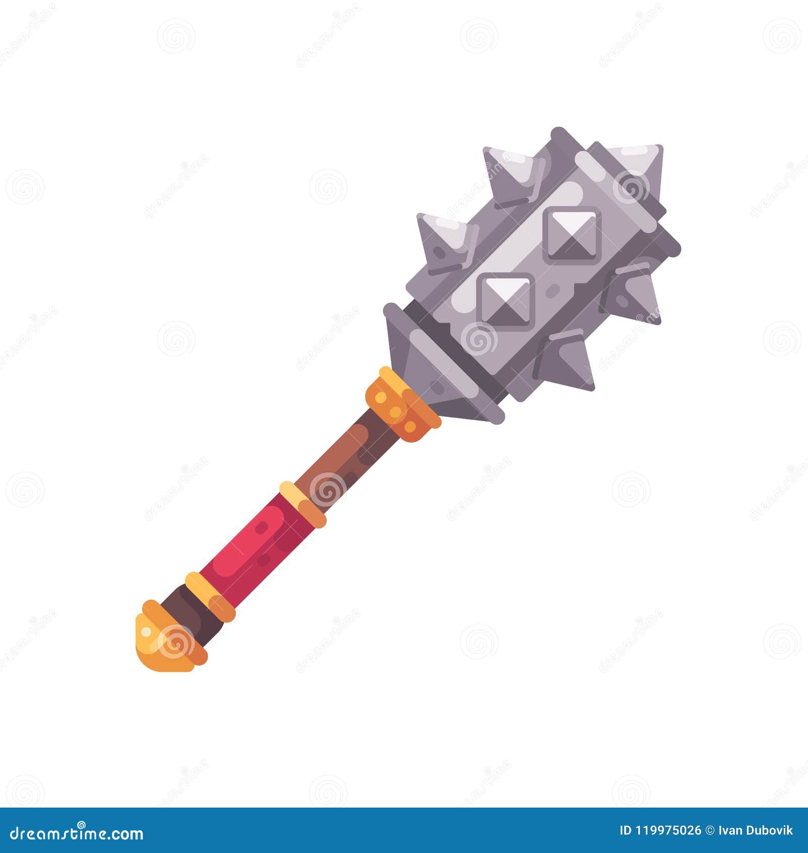 Fantasy Mace Weapon For Game Or Cards. Vector Illustration ...