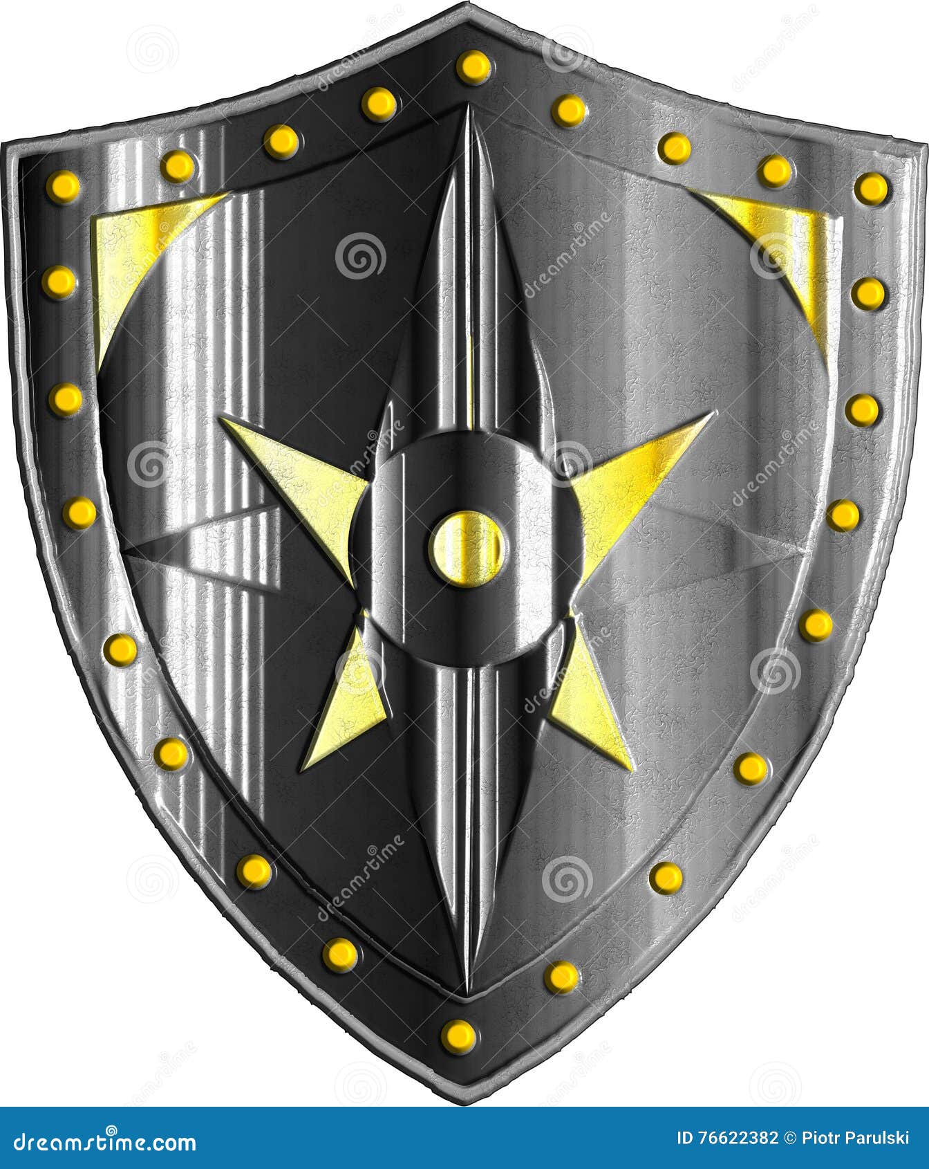 Medieval Fantasy Shield with Decorative Abstract Elements Stock ...