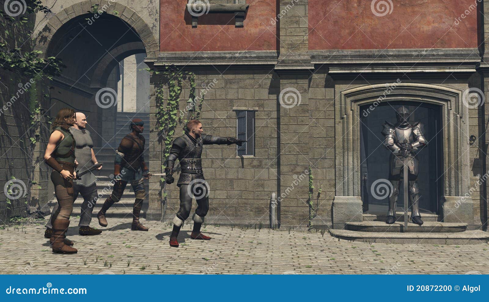 Medieval Fantasy Street Gang Stock Illustration - Illustration of sword ...