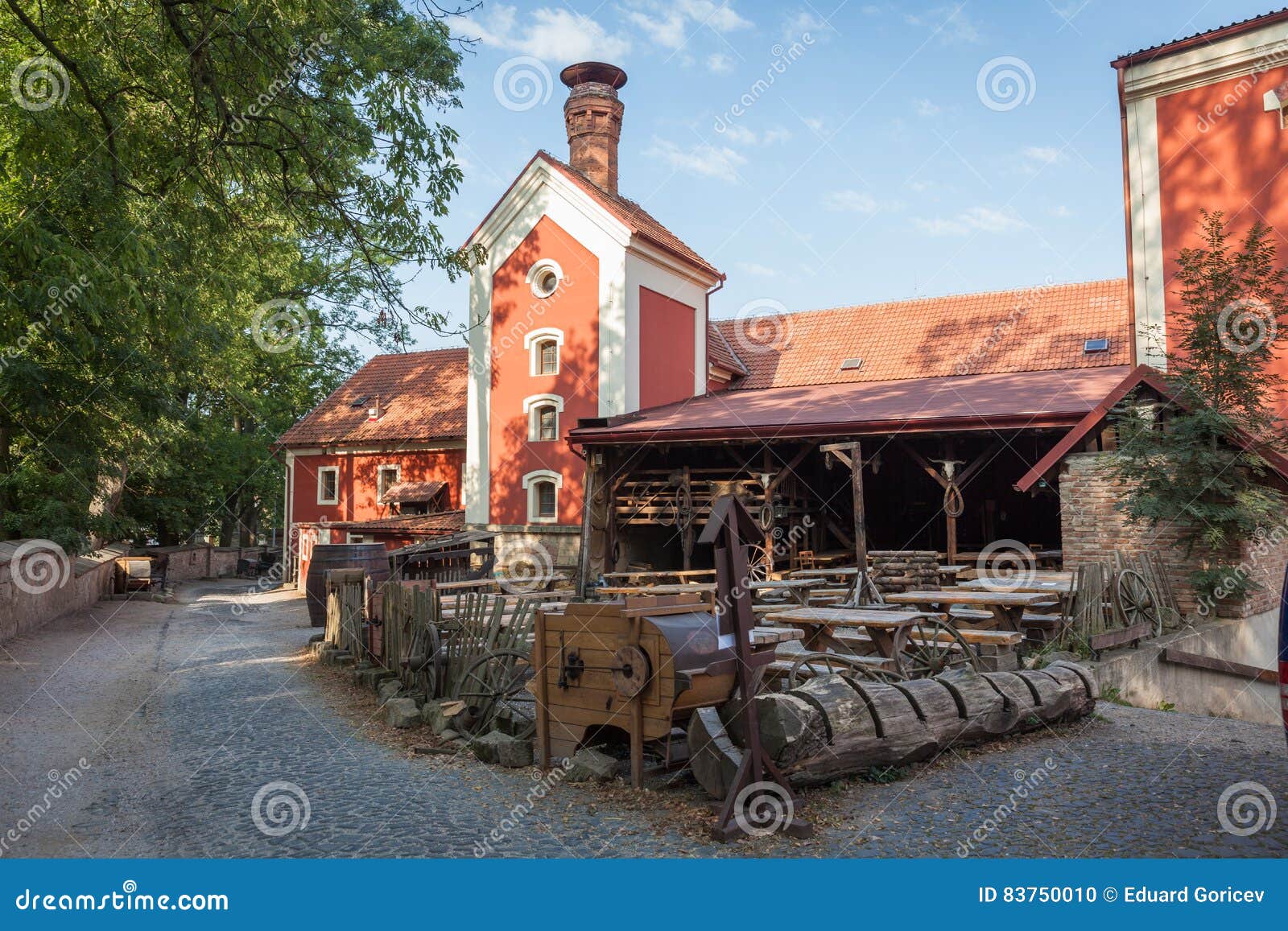 Medieval Farm With Castle In The Background Stock Photography ...