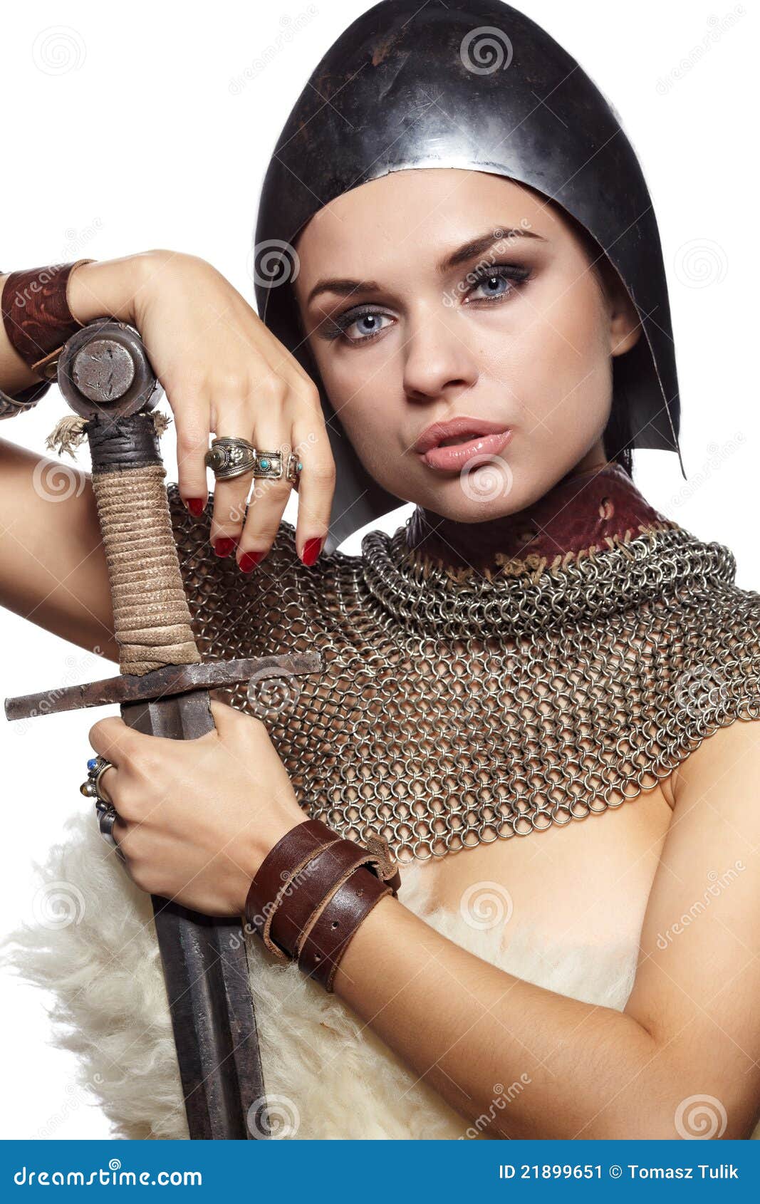 Medieval Female Knight in Armour Stock Image - Image of heavy, fantasy ...