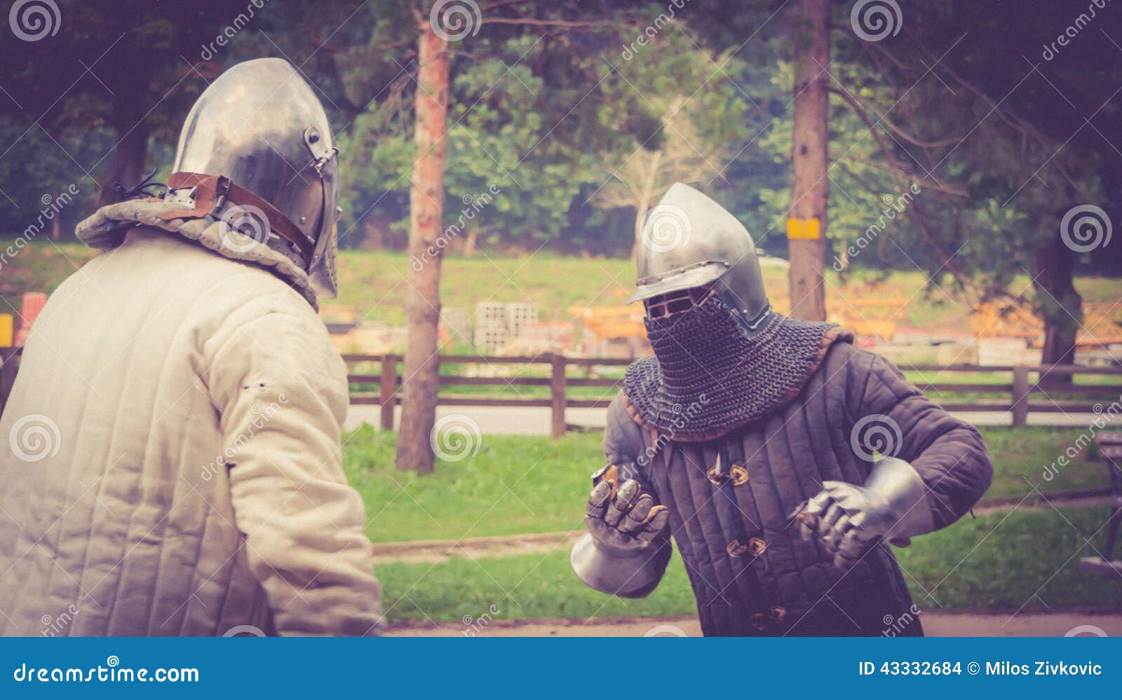 Medieval Fighting Knights Fighting With Spears Editorial Image ...