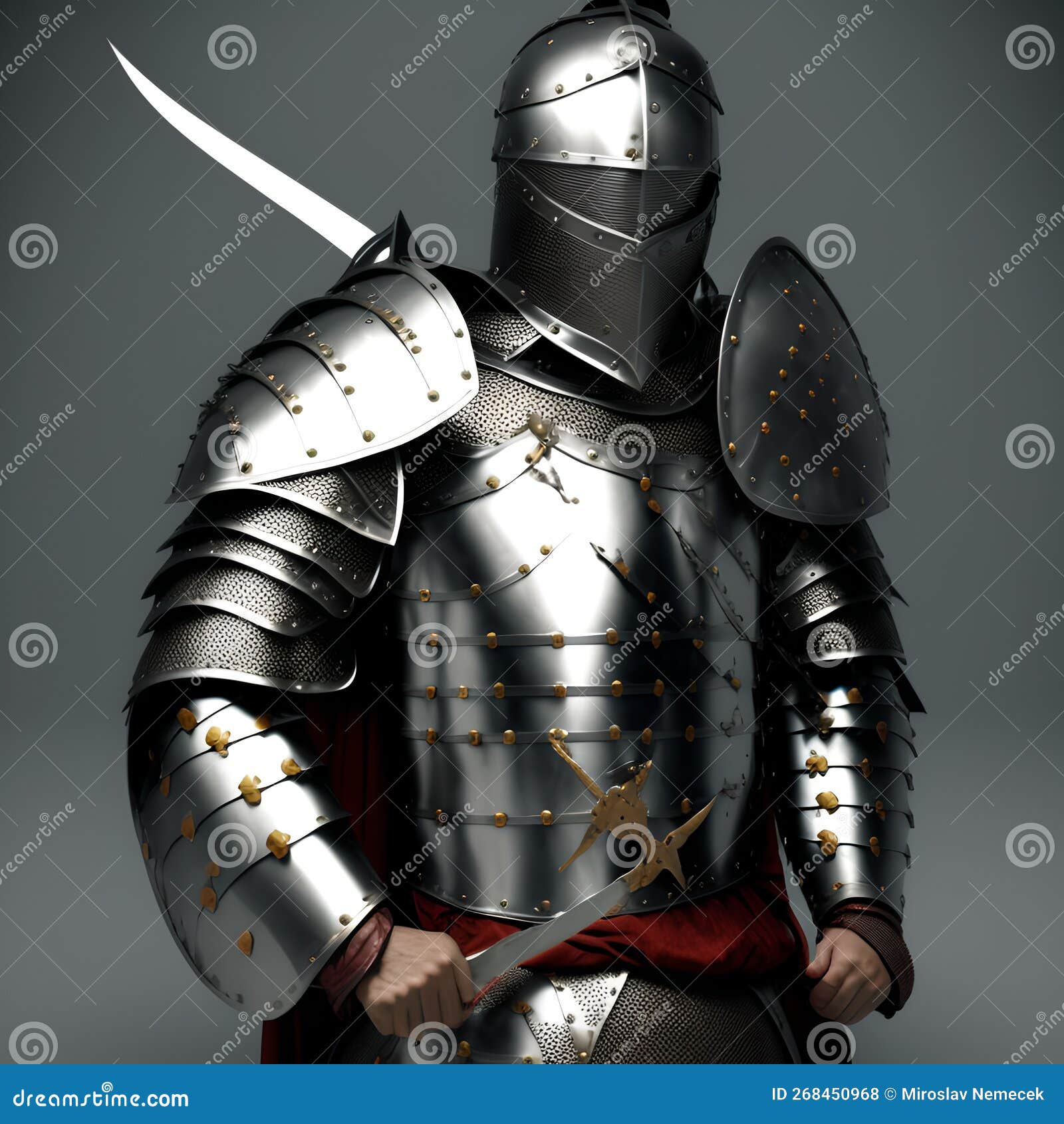 Medieval Fighter in Armor, Generative AI Illustration Stock ...