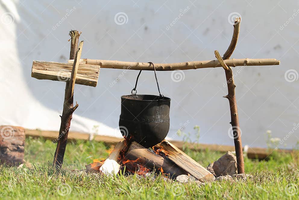 Medieval fire and pot stock photo. Image of medieval - 22577632