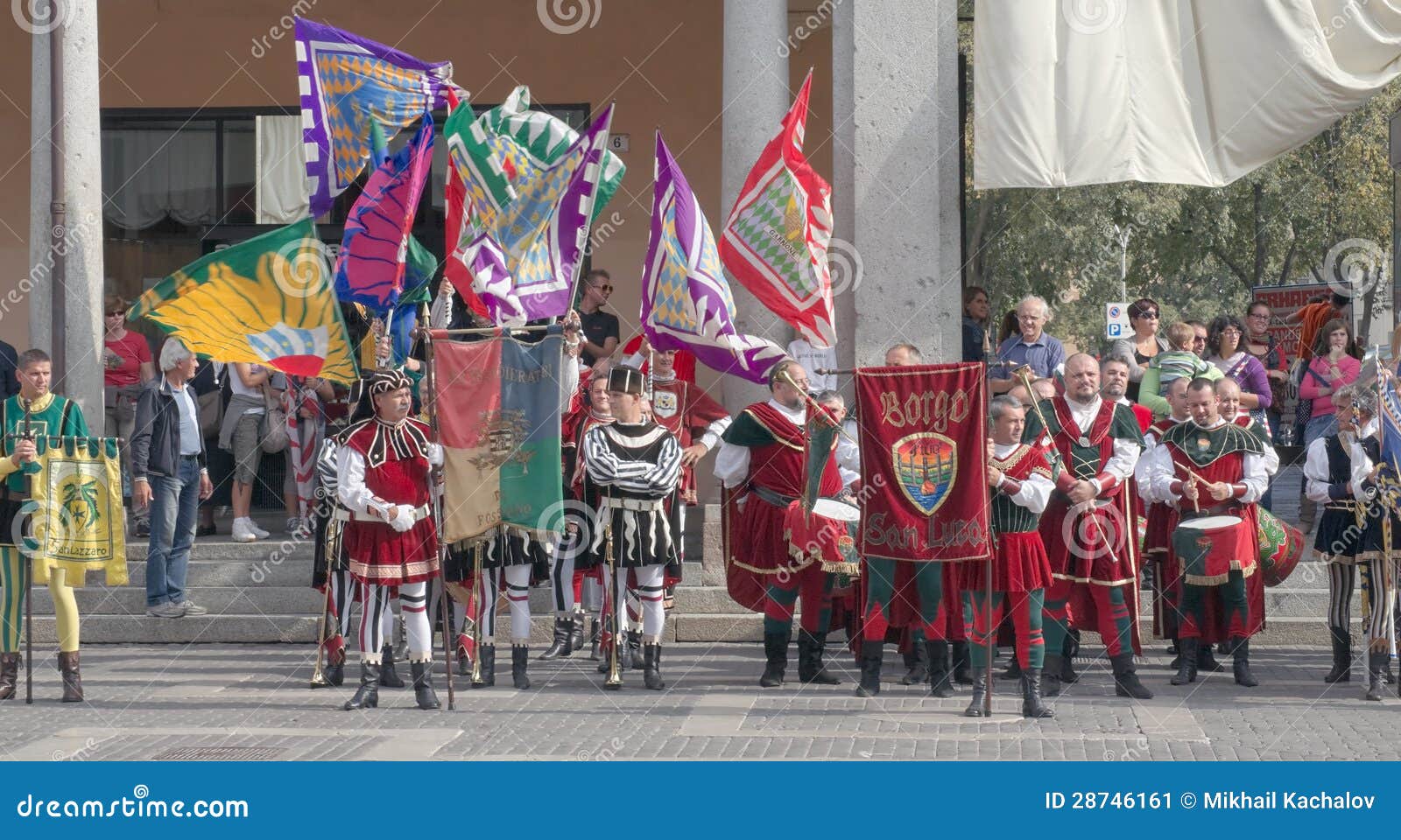 Medieval flag bearers editorial photo. Image of traditional - 28746161