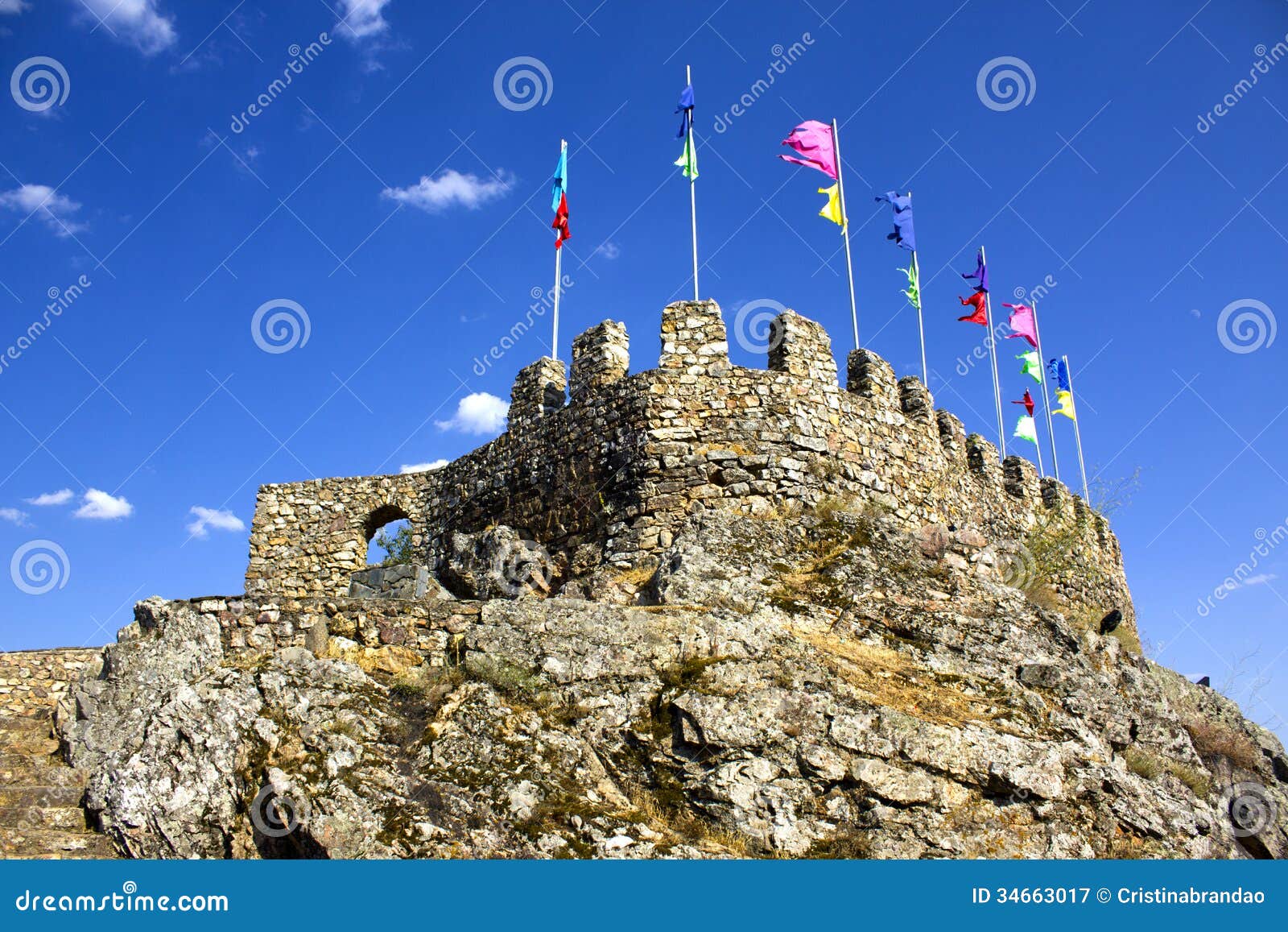 Medieval Flags at the Castle Stock Image - Image of flag, castle: 34663017