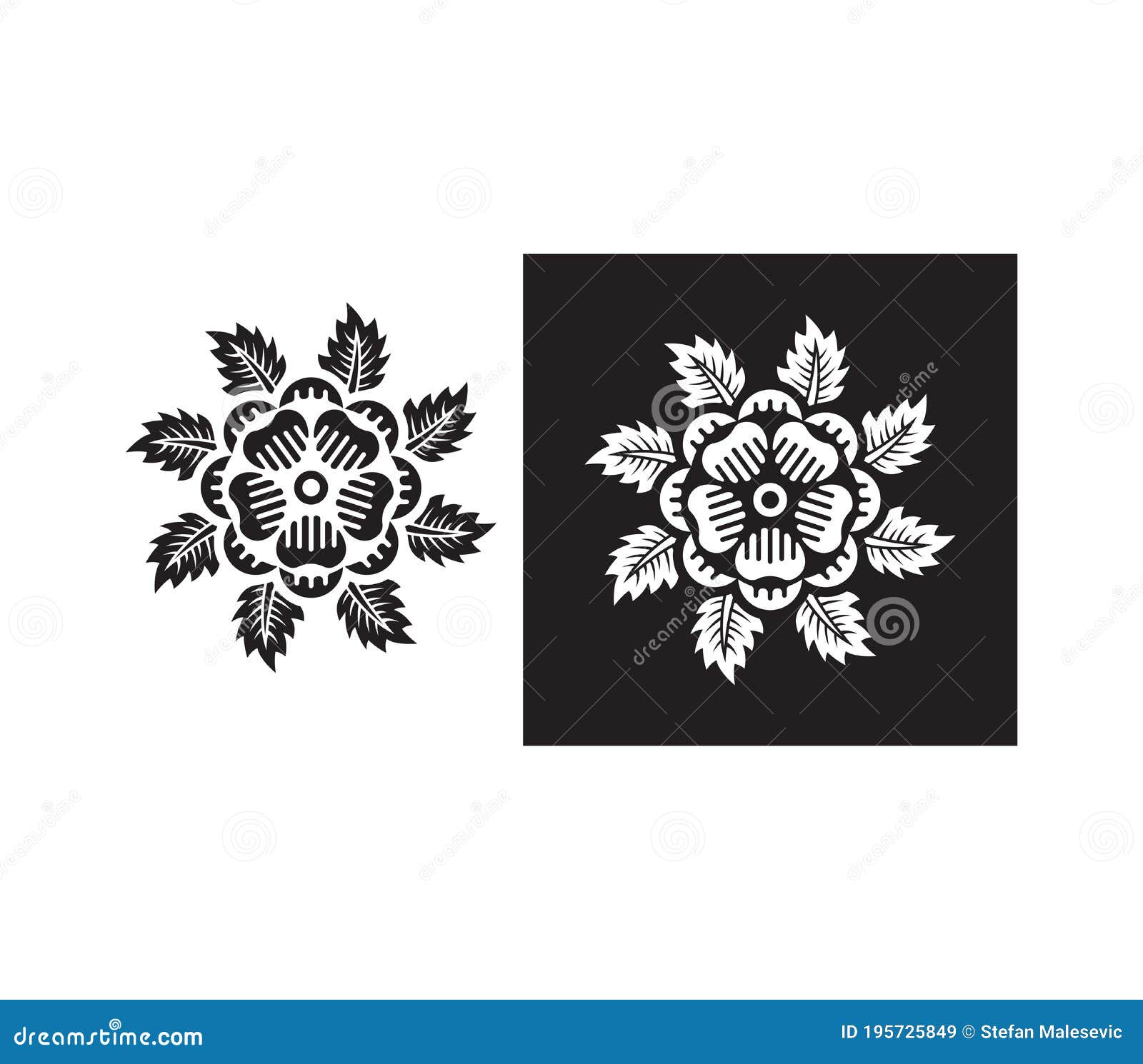 Medieval flower ornament stock vector. Illustration of graphic - 195725849