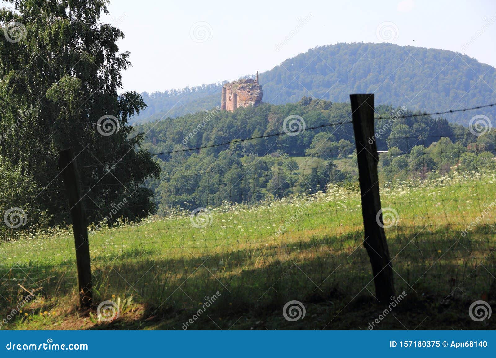 Medieval Fort of Fleckenstein Stock Image - Image of hike, mountain ...