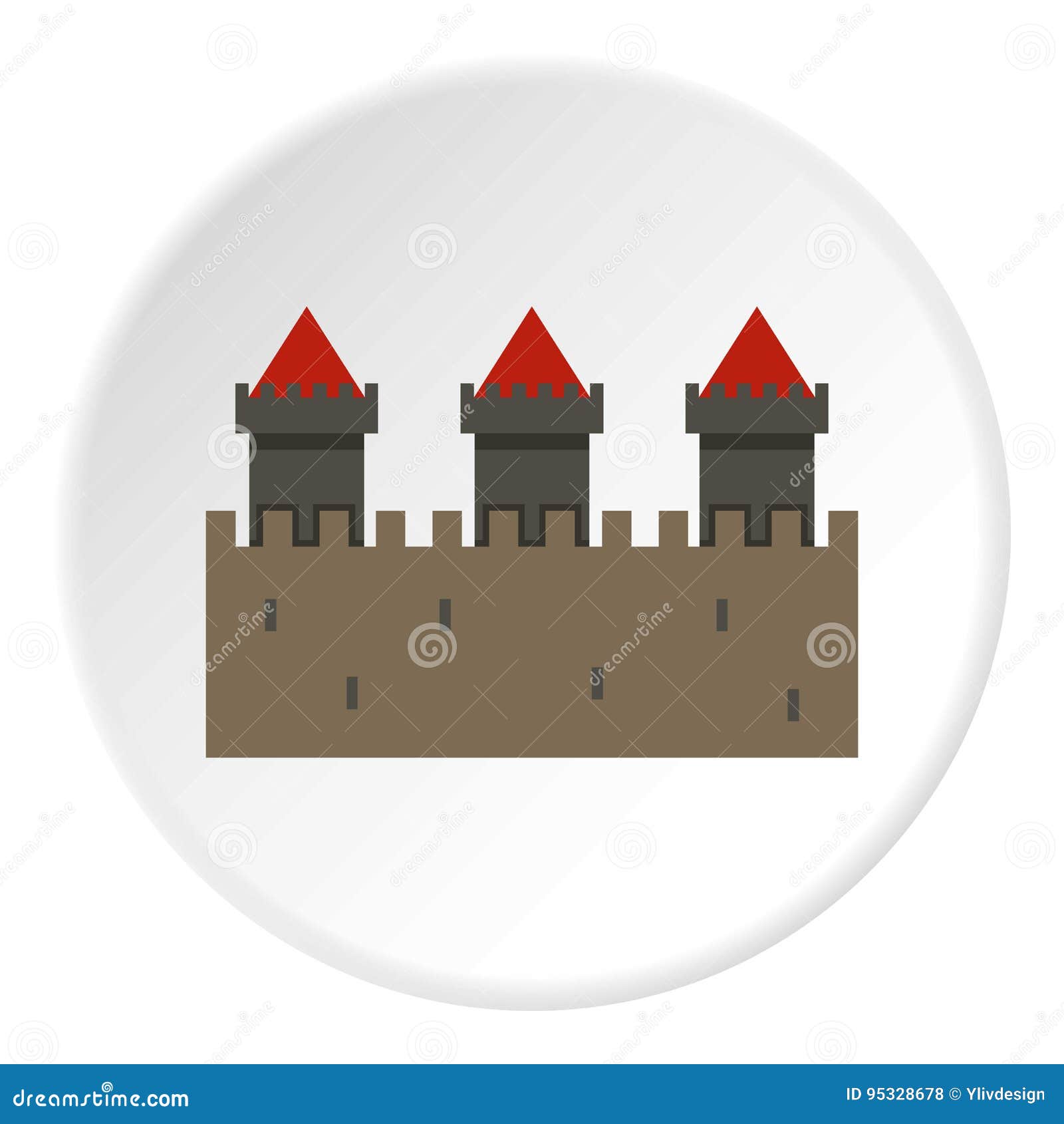 Medieval Fortification Icon Circle Stock Vector - Illustration of ...