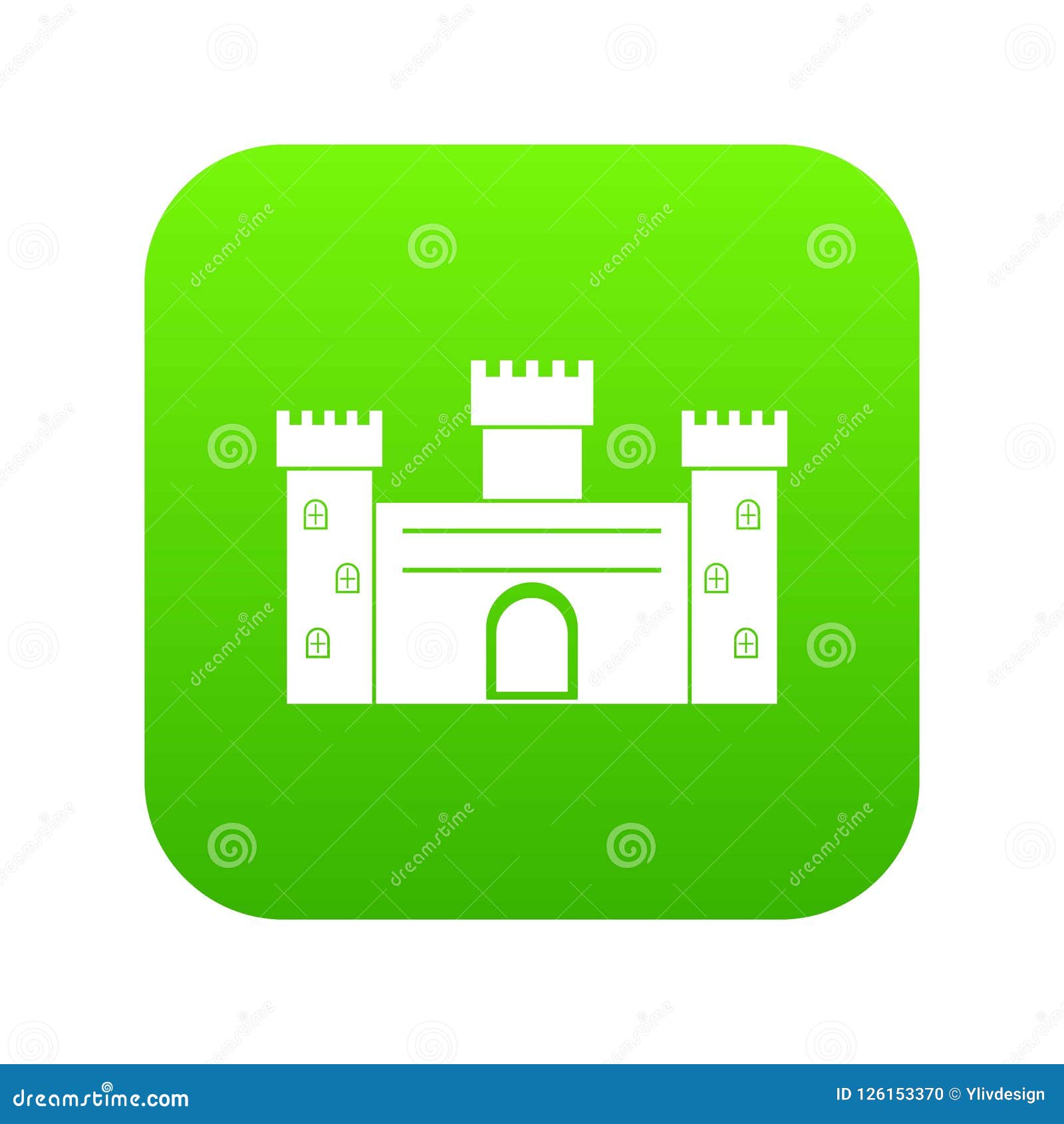 Medieval Fortification Icon Digital Green Stock Vector - Illustration ...