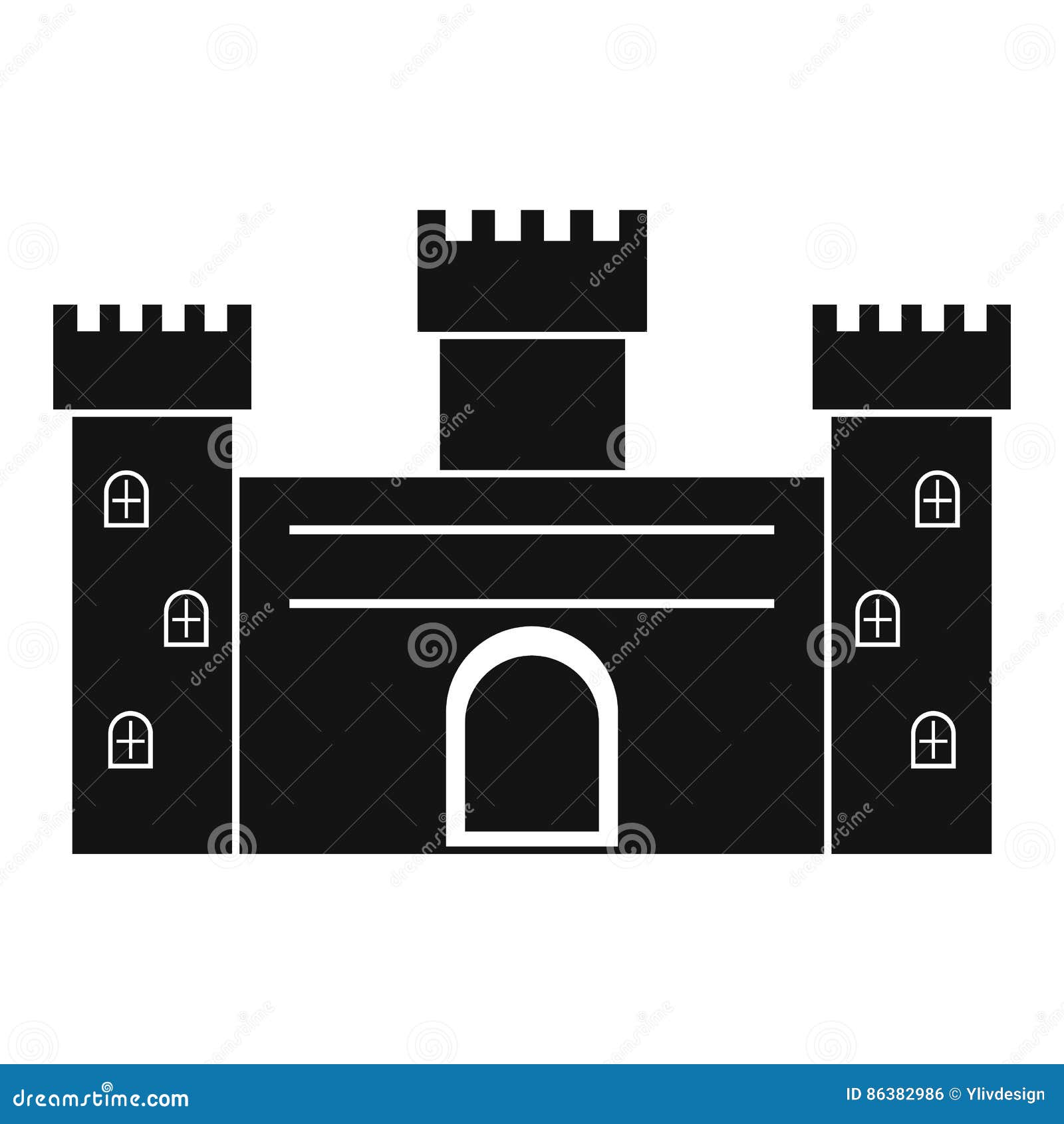 Medieval Fortification Icon, Outline Style Vector Illustration ...
