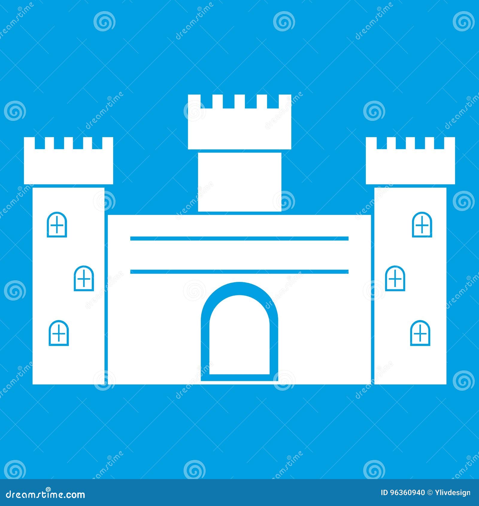 Medieval Fortification Icon, Outline Style Vector Illustration ...