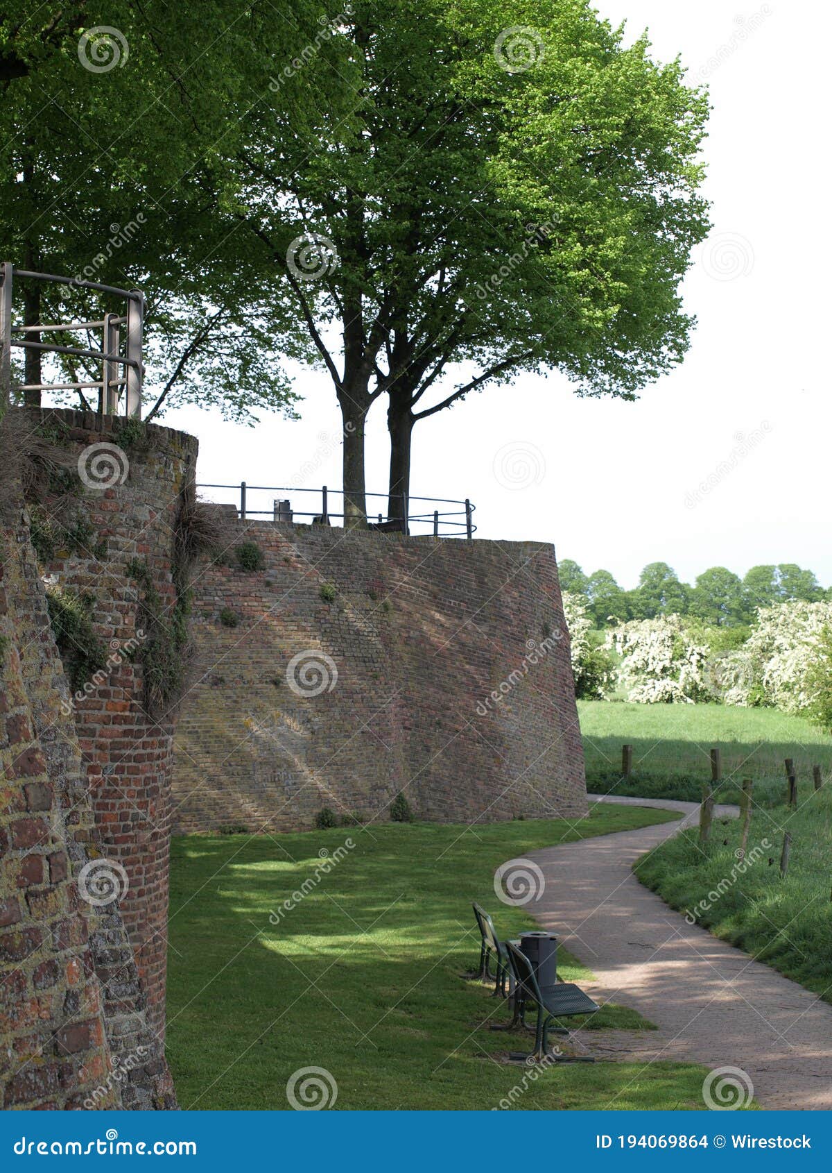 Medieval Fortifications Close To the River Rhine in Rees, Germany Stock ...
