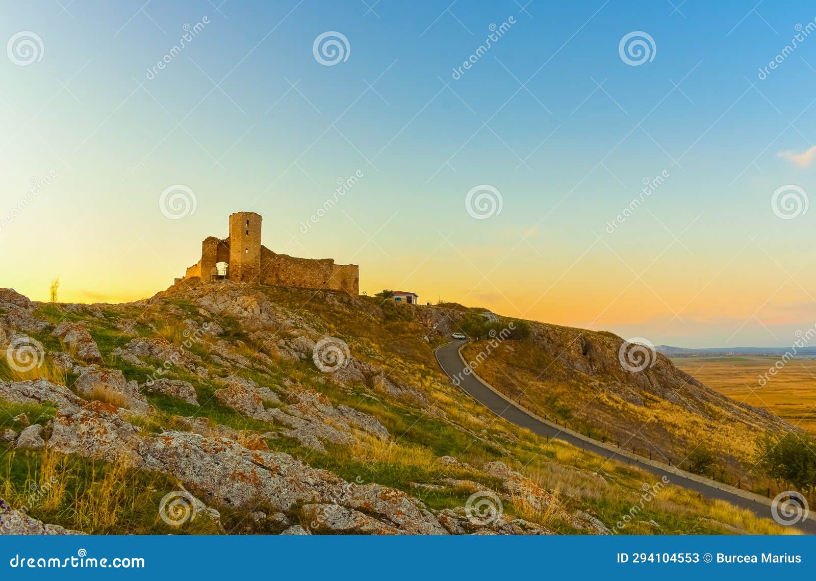 The Medieval Fortress of Enisala Stock Image - Image of landmark, city ...