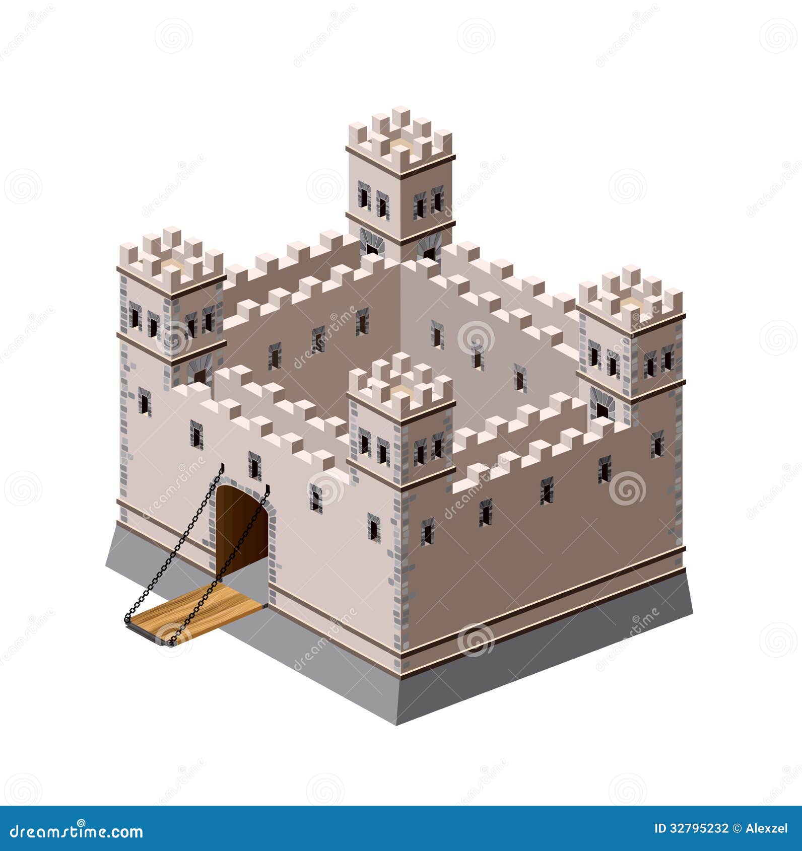 Medieval Fortress, Citadel Or Stronghold With Bulwark, Towers And ...
