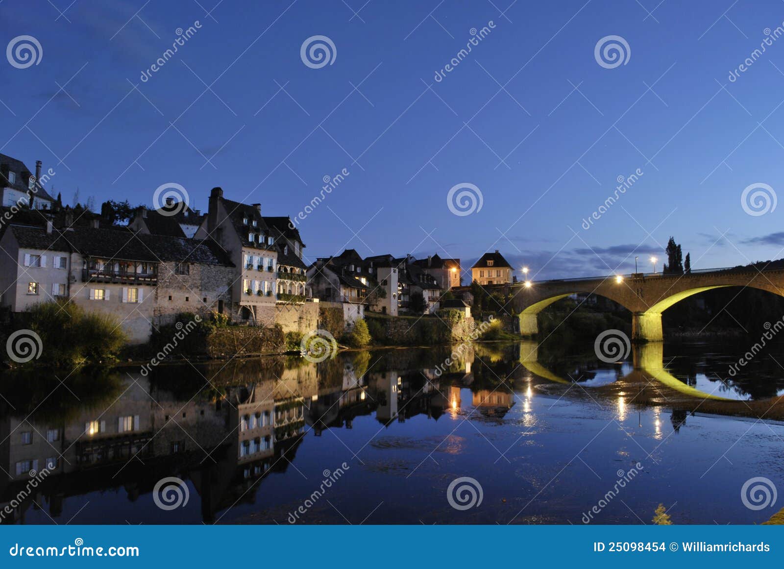 Medieval French Village Bridge Stock Photo - Image of france, river ...