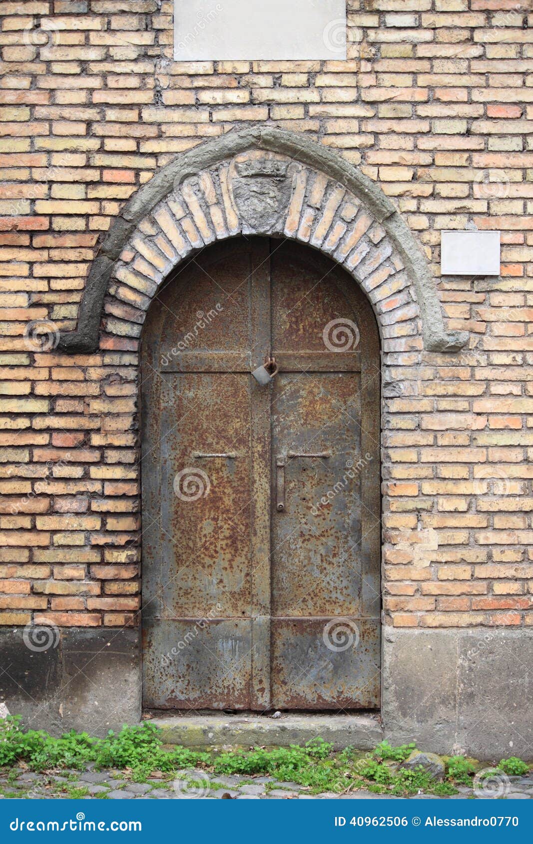 Medieval Front Door in Rome Stock Photo - Image of historical, iron ...
