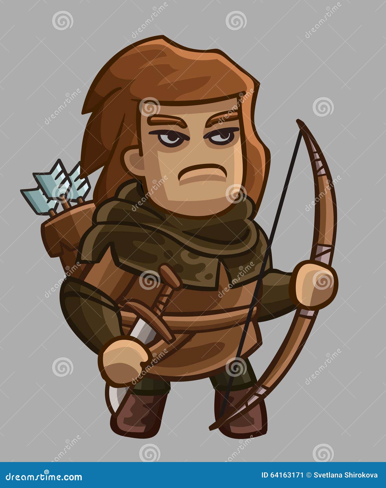 Medieval Game Character Archer Stock Vector - Illustration of archer ...