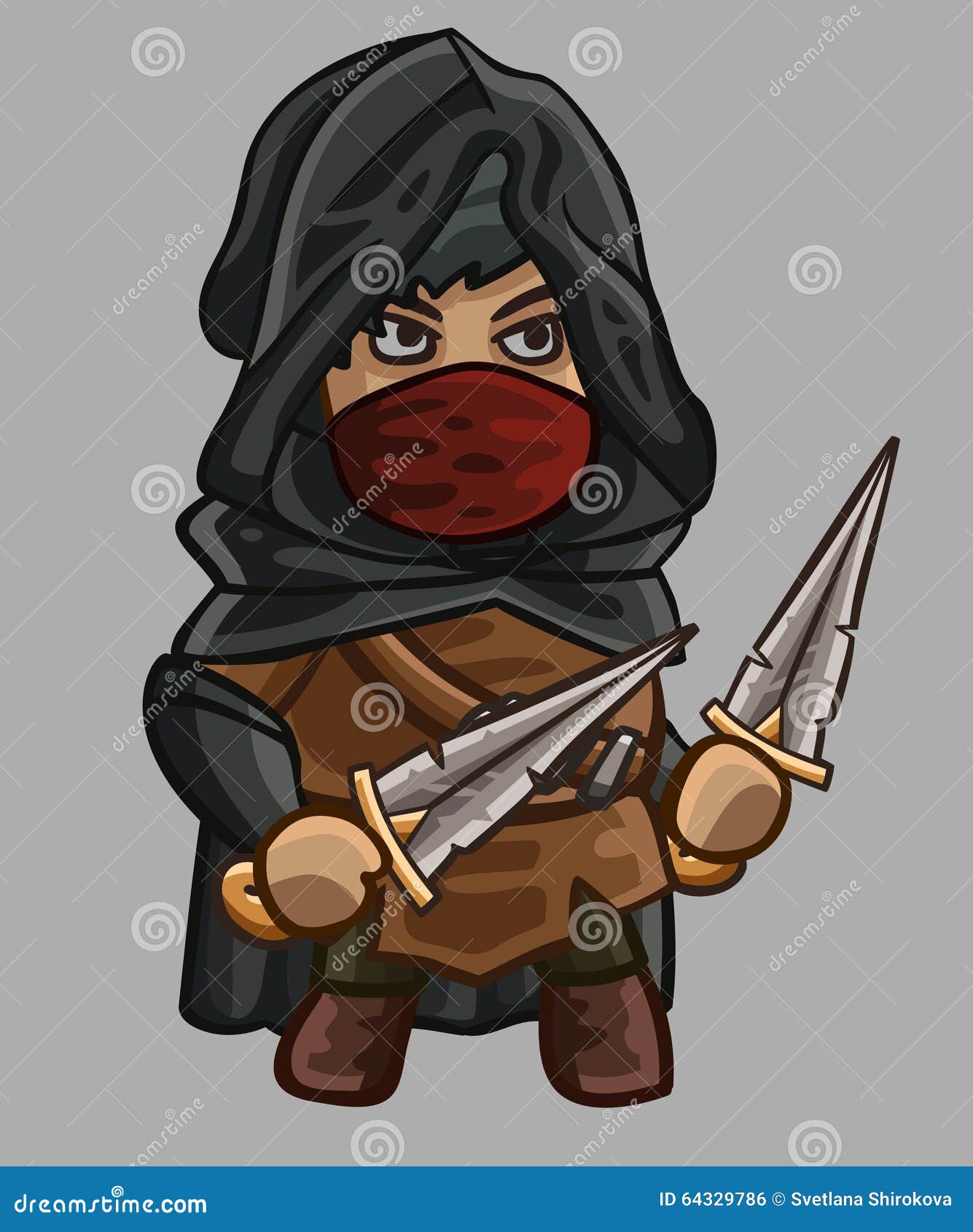 Medieval Game Character Assassin Stock Vector - Illustration of warrior ...