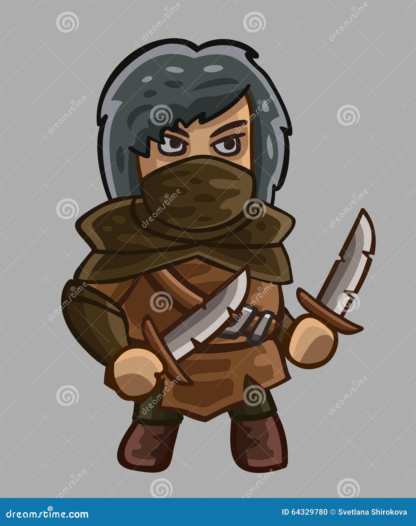 Medieval Game Character Rogue Stock Vector - Illustration of assassin ...
