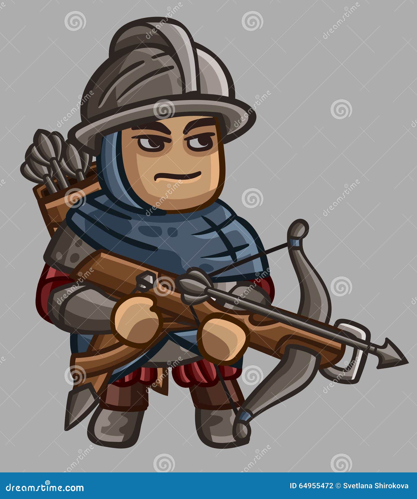 Medieval Game Sprites Characters Collection. Heavy Arbalester Vector ...