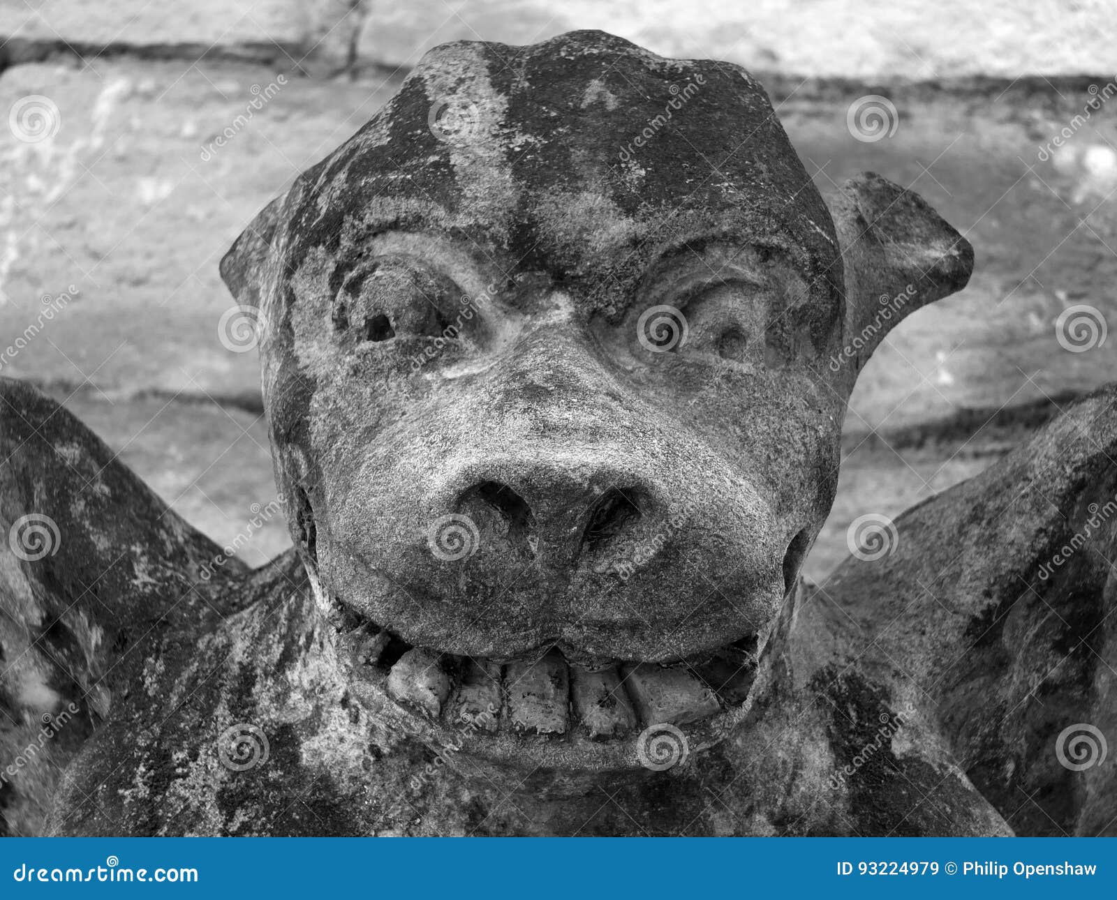 Medieval Gargoyle On Stone Wall Royalty-Free Stock Photo ...