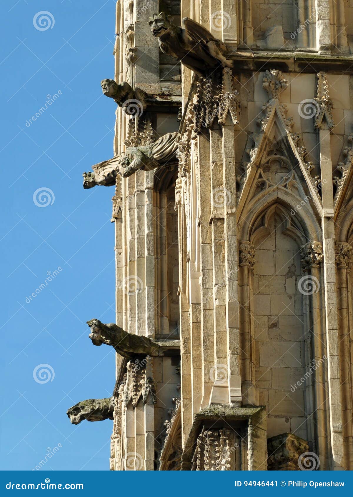 Medieval Gargoyles on York Minster Tower Stock Image - Image of ...