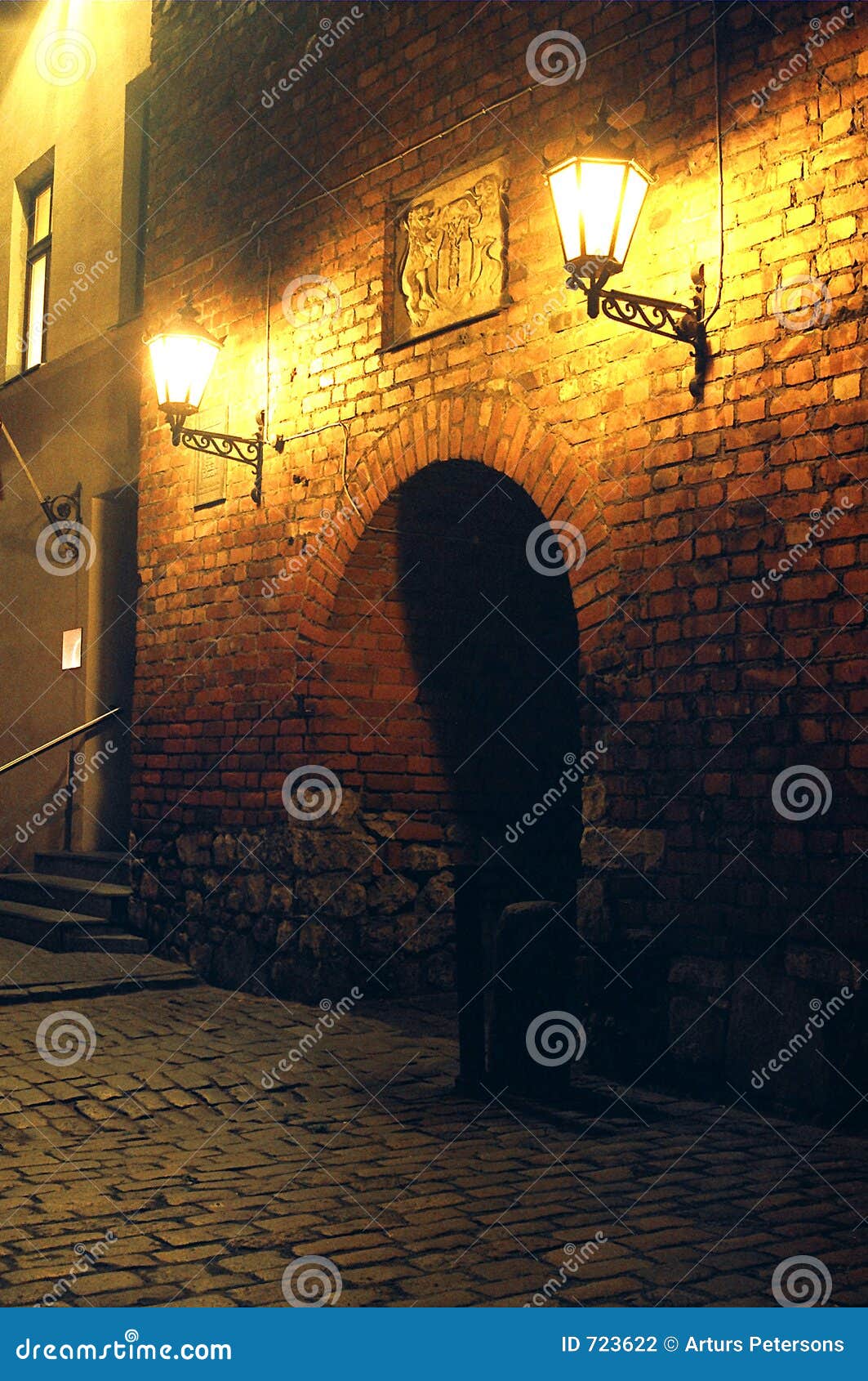 Medieval Gate at Night in Riga Stock Photo - Image of ruins, riga: 723622