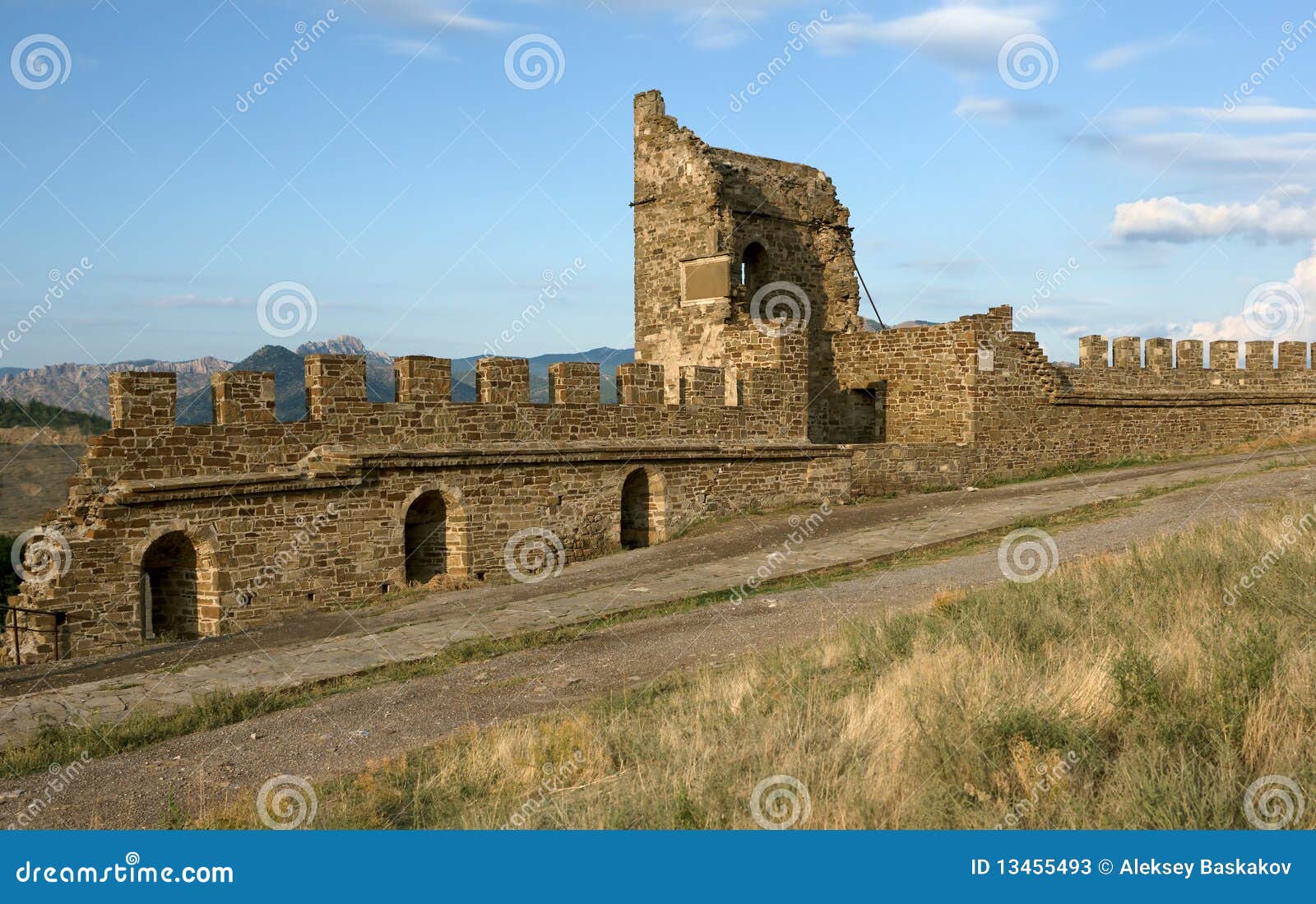 Medieval Genoese Stronghold Stock Image - Image of genoa, hill: 13455493